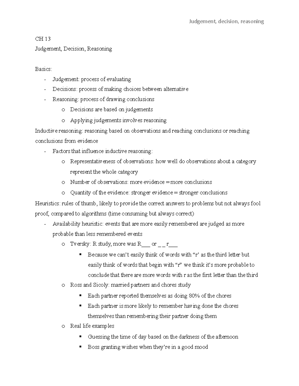 CH 13 - judgement and decision making in cognitive psychology ...