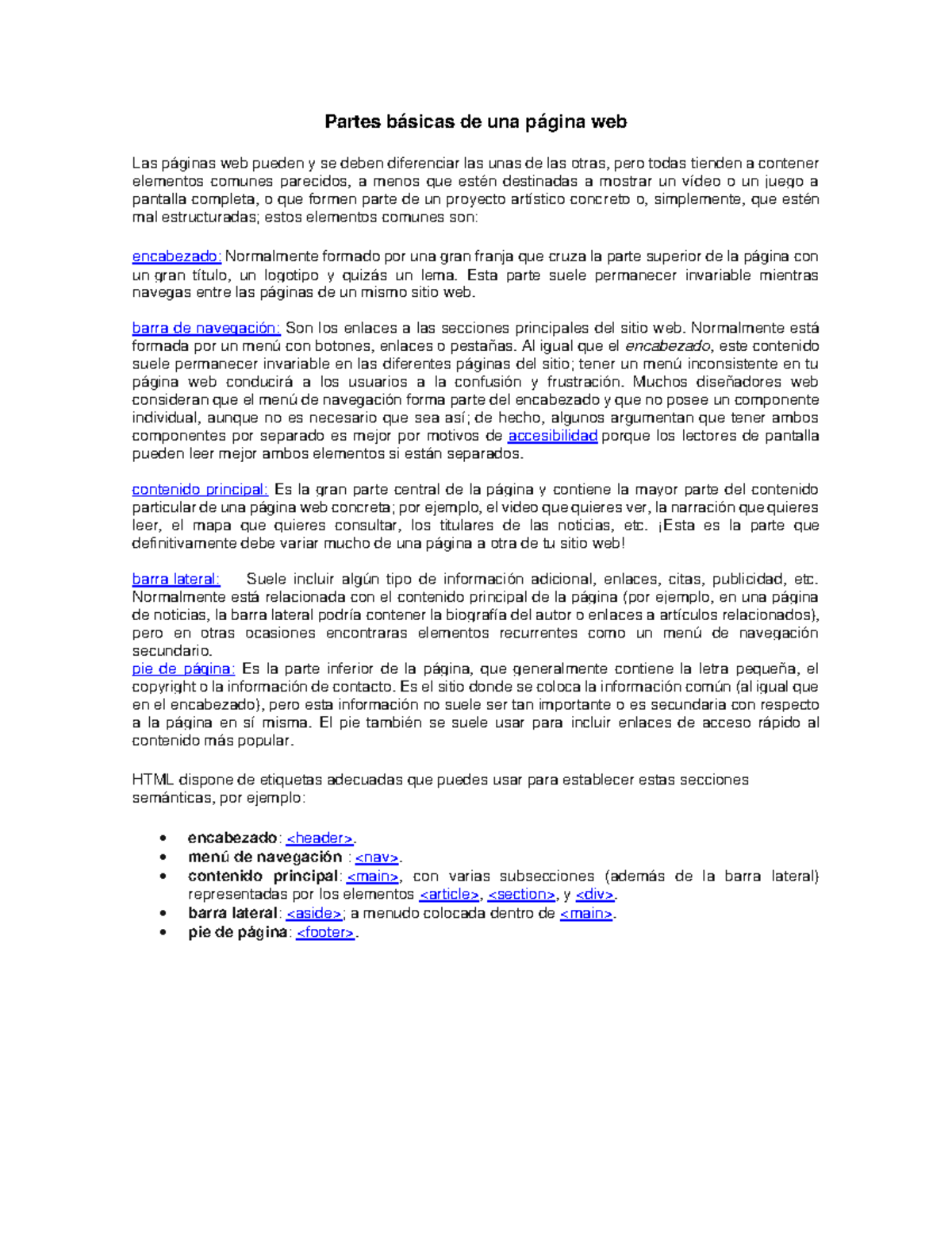 5 Estructura básica de una página Web 2P - Partes básicas de una página ...