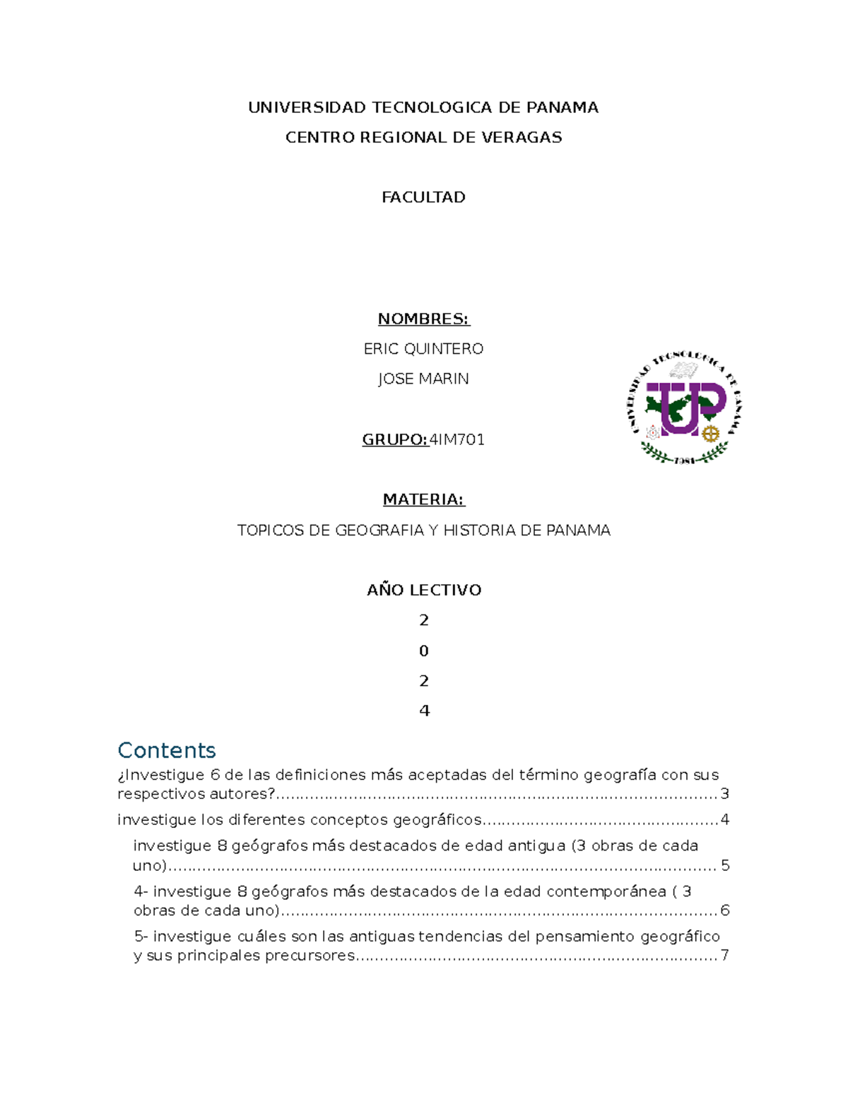 Investigacion N1 topicos - UNIVERSIDAD TECNOLOGICA DE PANAMA CENTRO REGIONAL DE VERAGAS FACULTAD ...