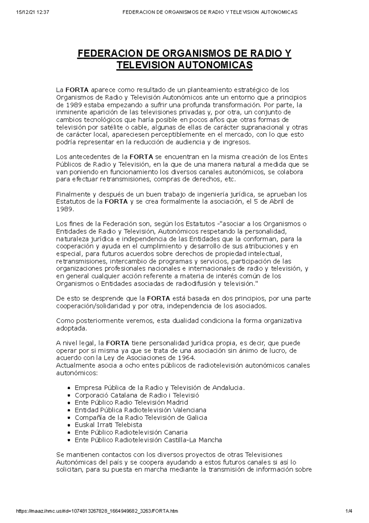 5 Federacion DE Organismos DE Radio Y Television Autonomicas Forta ...