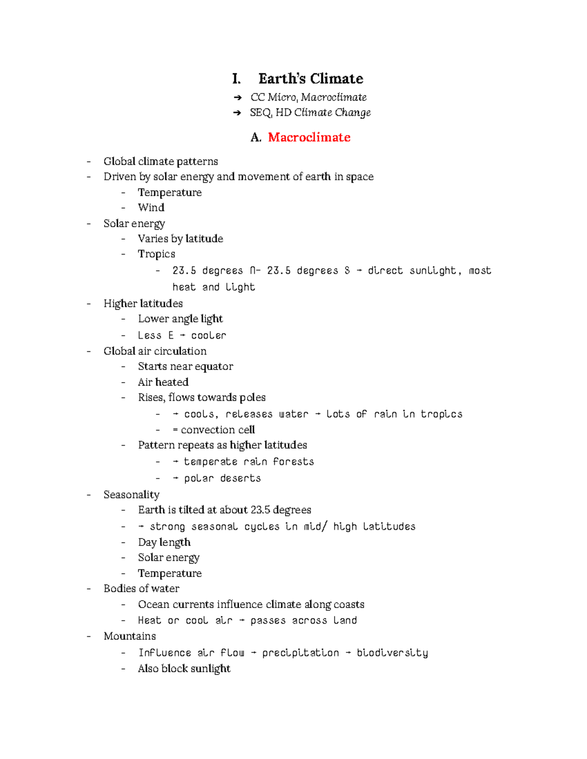 Biomes - I. Earth’s Climate CC Micro, Macroclimate SEQ, HD Climate ...