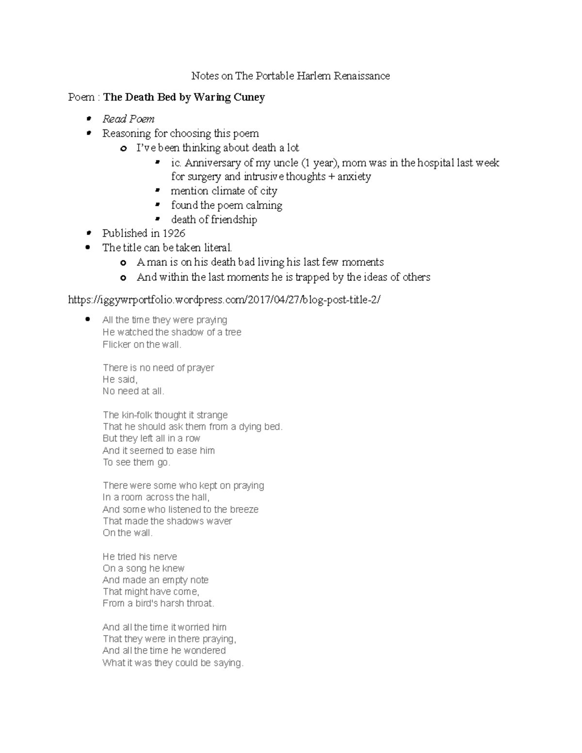 Notes on TPHR - Notes on The Portable Harlem Renaissance Poem : The ...