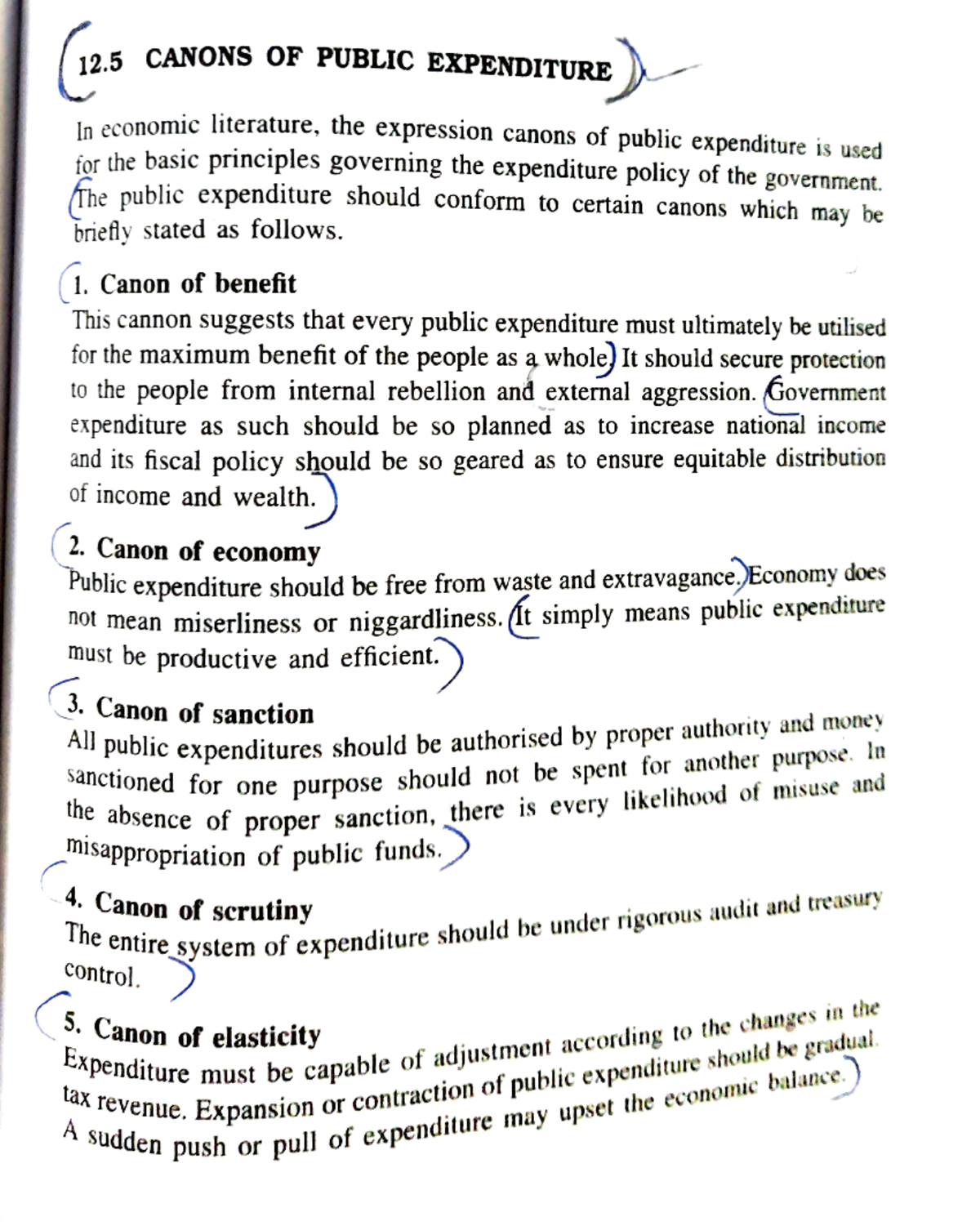 Canons of public expenditure and Classification of public expenditure ...