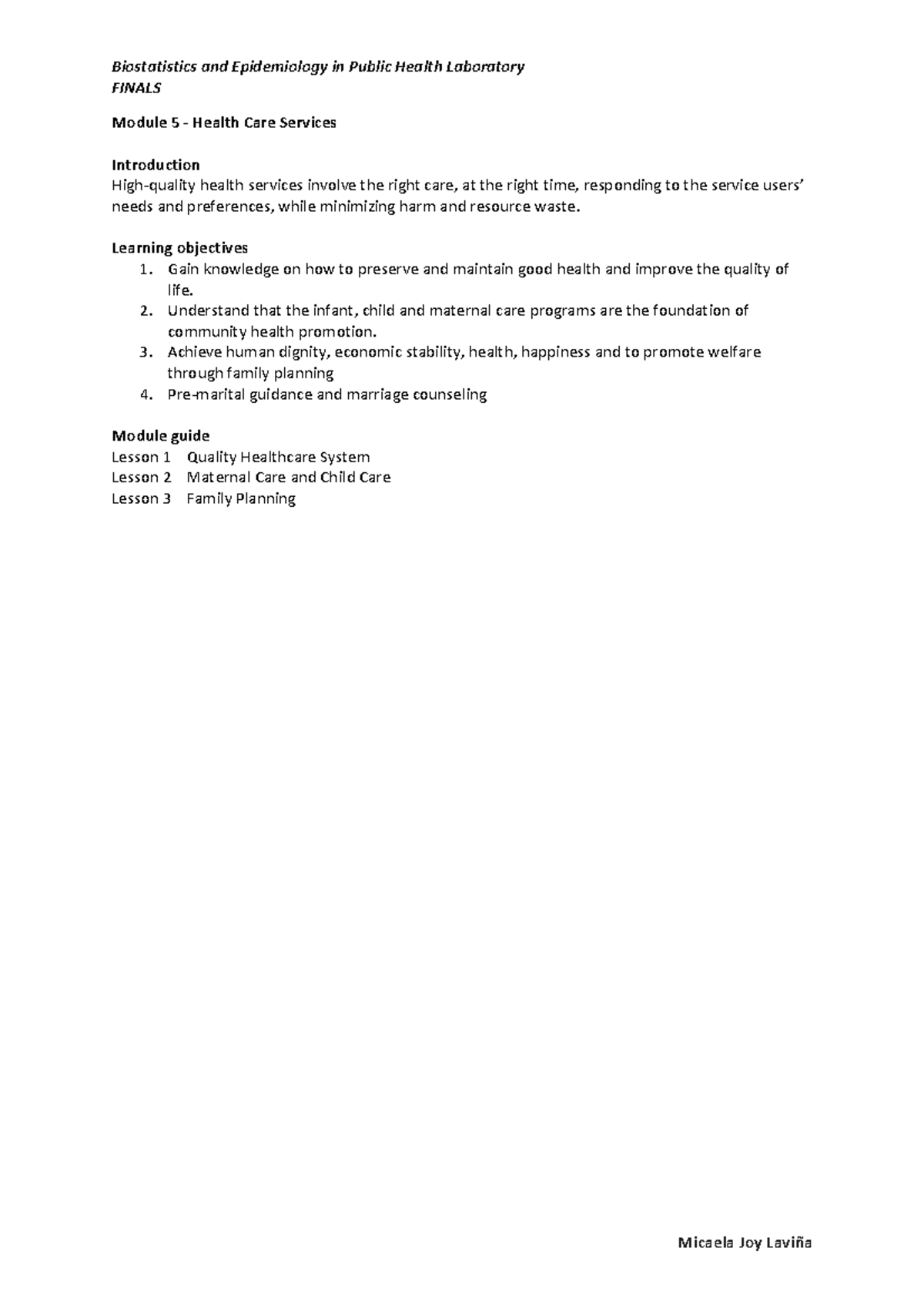 Biostatistics and Epidemiology in Public Health Lecture - Module 5 to 8 ...