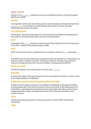 Cwts activity - MODULE - Name: Brainzzelle D. Samson IM NO. Section ...