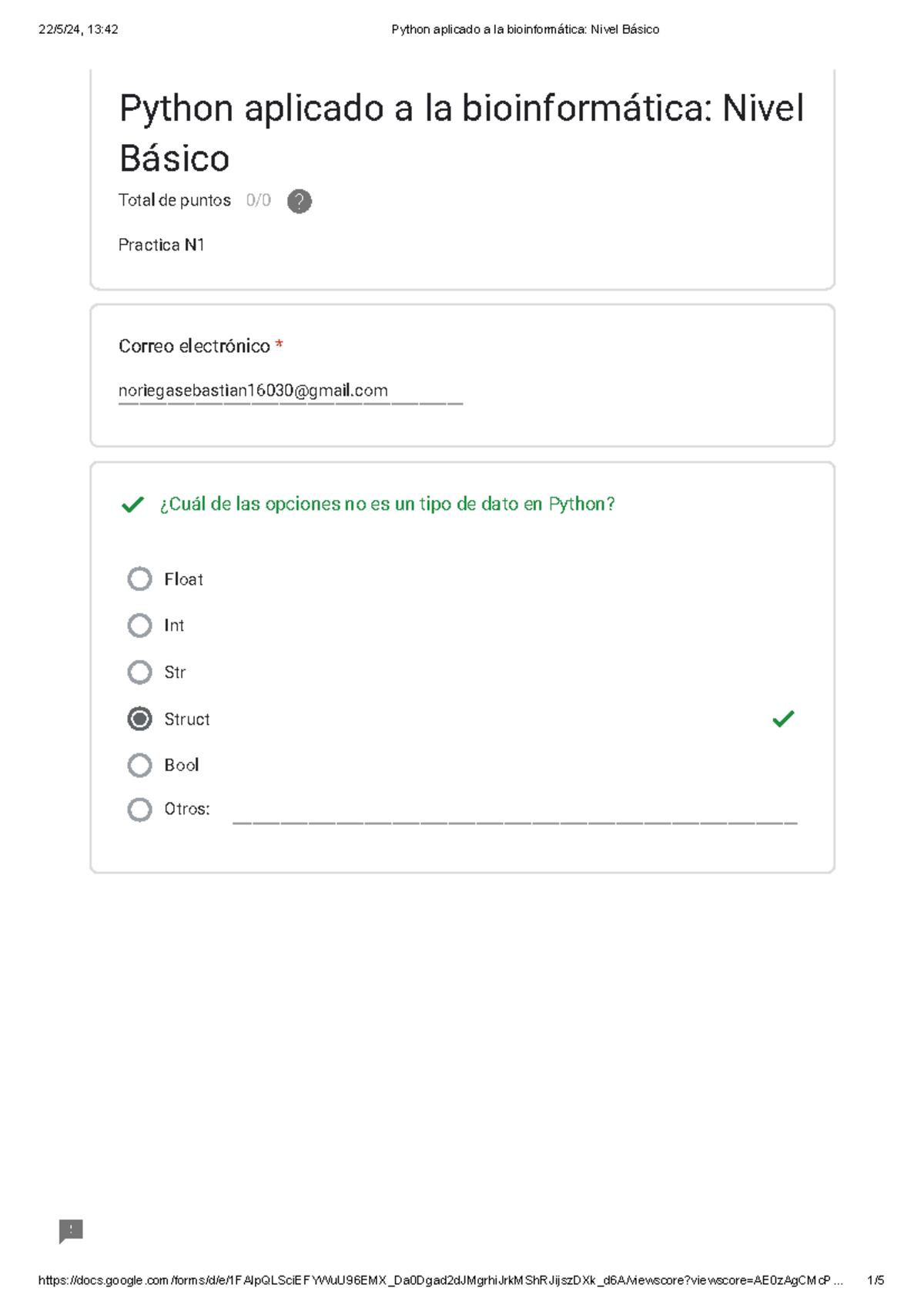 Python aplicado a la bioinformática Nivel Básico - Correo electrónico ...