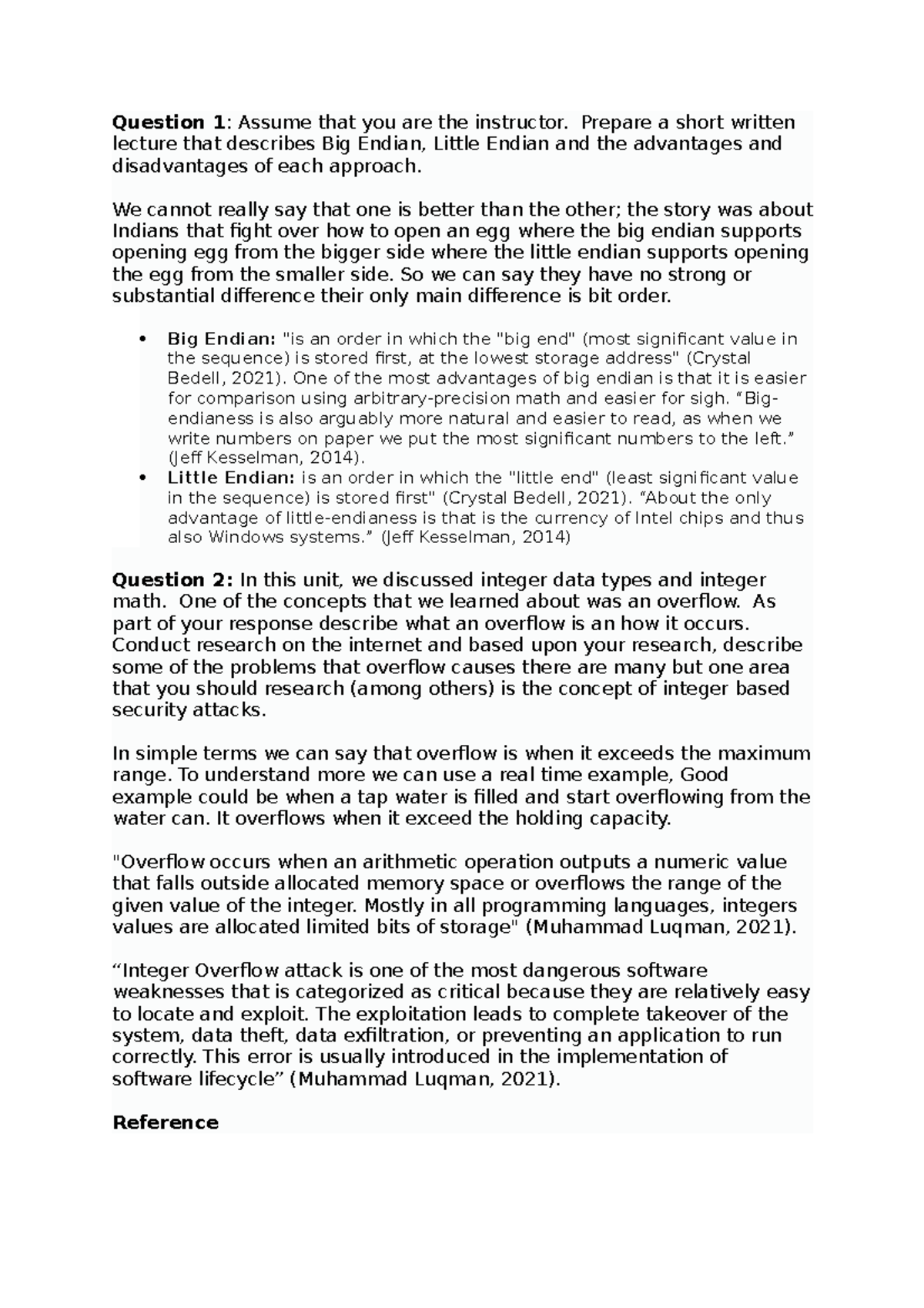 Discussion 3 2 - Question 1 : Assume that you are the instructor ...