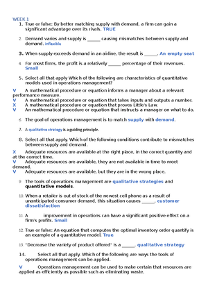 Tutorial 7 Solution Guide - Tutorial 7 Solutions: Inventory Management II The total cost curve ...