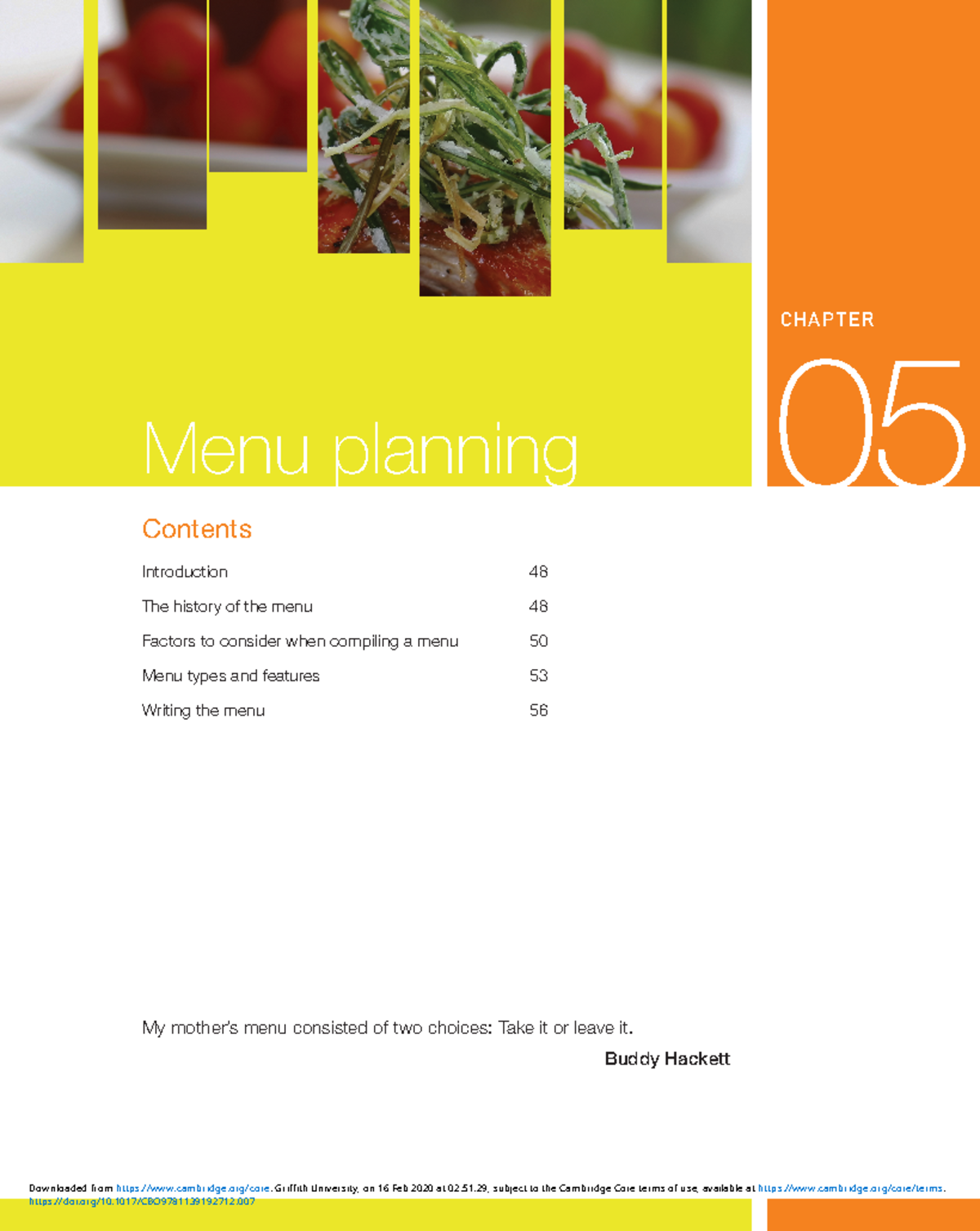 05 - Menu planning - unit 1 the life and works of rzal - Contents ...