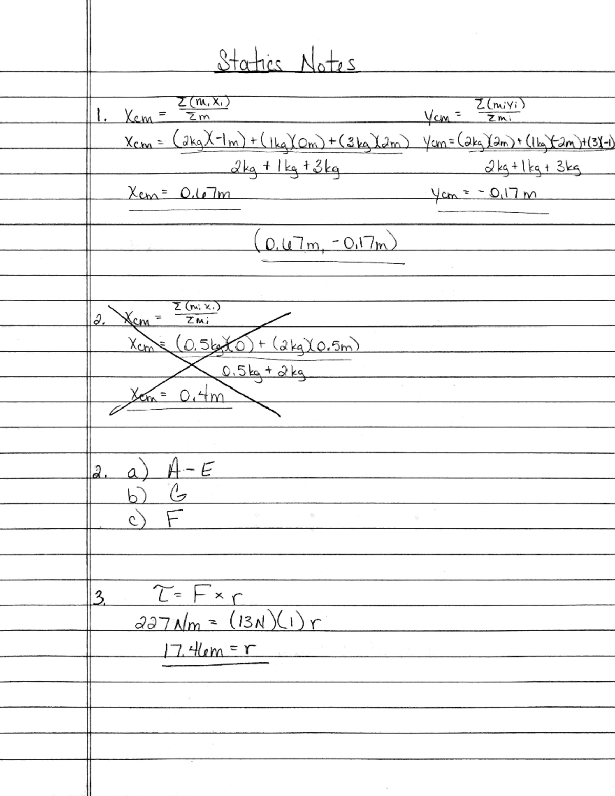 02 Statics Notes KEY - Statics Notes E(m,X,) ((miyi) 1. Xem Em 1cm Zmi ...