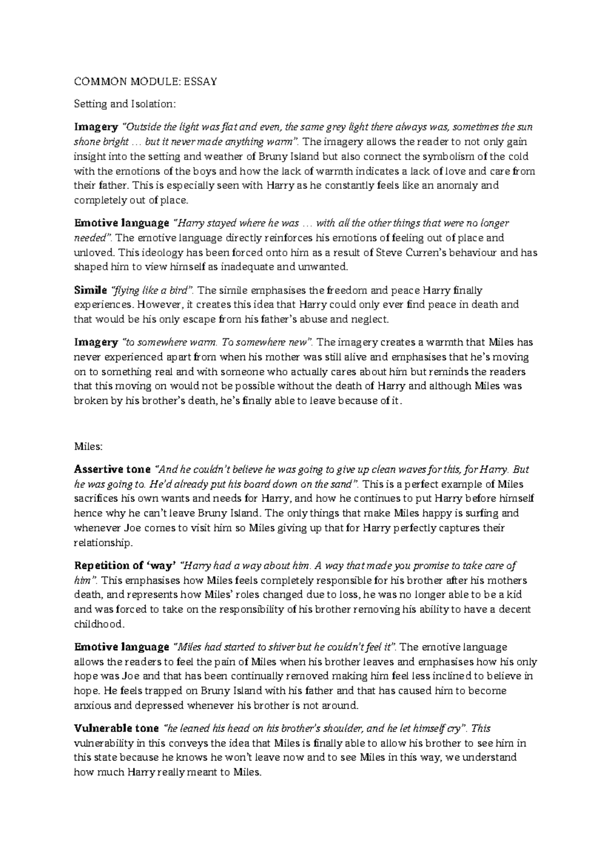 HSC English quotes and explanation - Past the Shallows, Asian ...