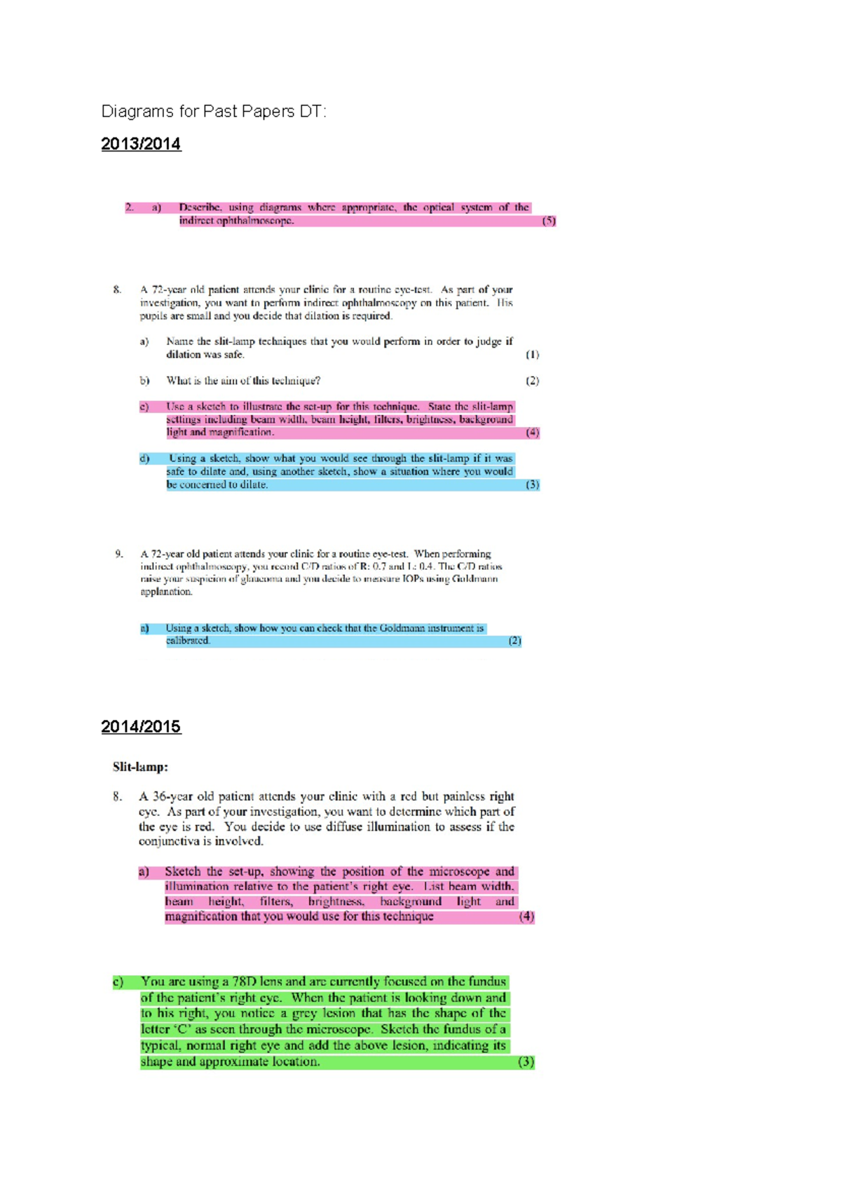 Diagrams for Past Papers DT - BM330 - Diagrams for Past Papers DT: 2013 ...