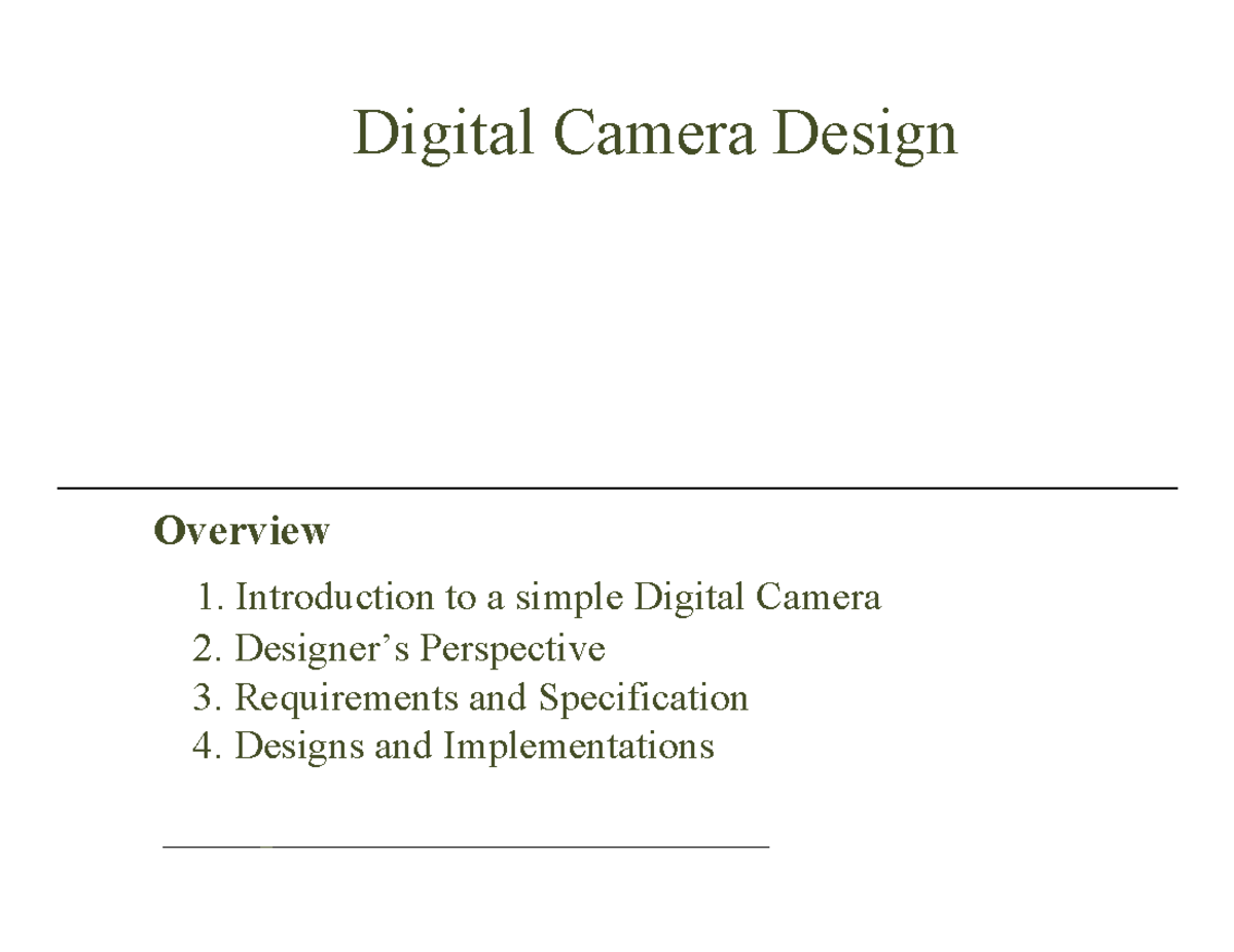 Digital-camera - sdgs - Overview 1. Introduction to a simple Digital ...