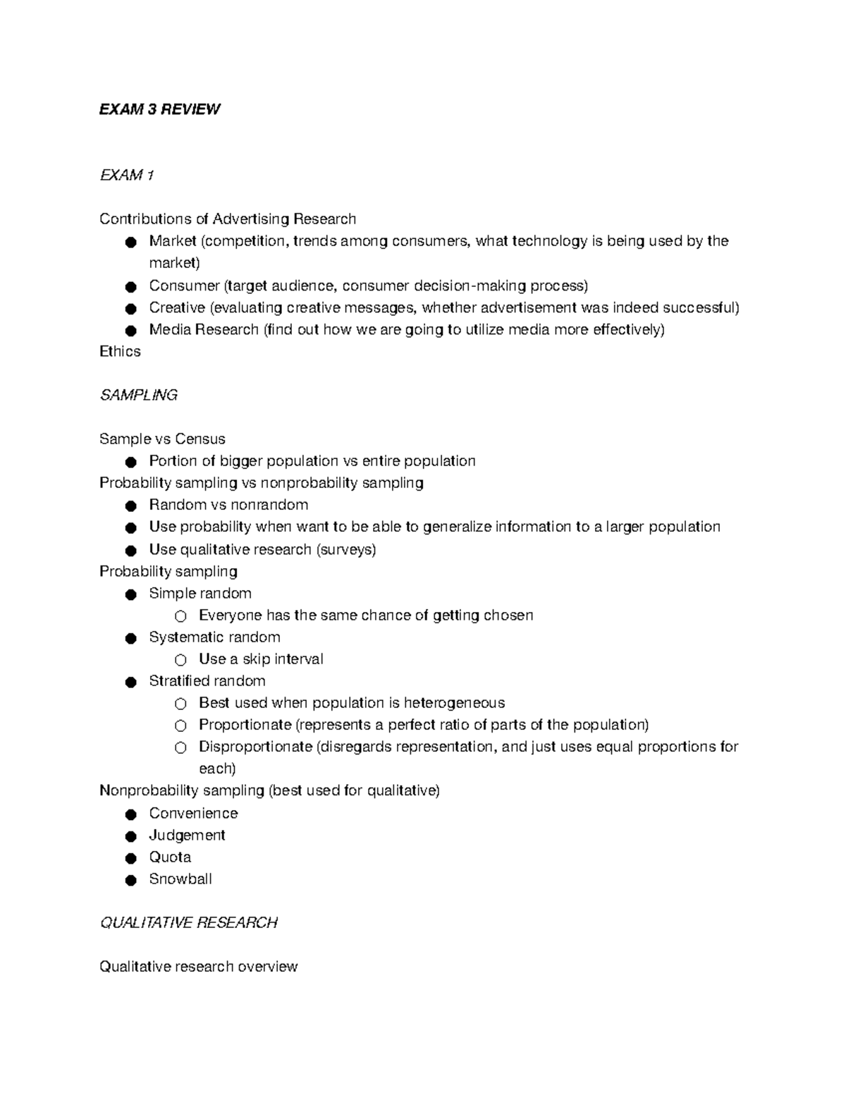EXAM 3 Review - Professor Buster - EXAM 3 REVIEW EXAM 1 Contributions ...