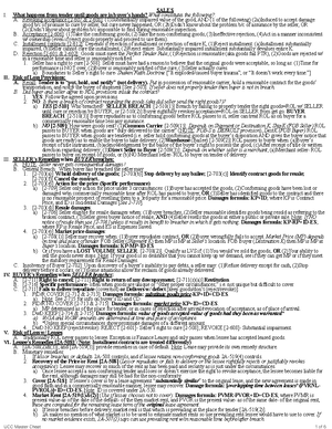 UCC Article 9 Cheat Sheet - Article 9 Secured Transaction Process: Debtor buys on credit from SP ...