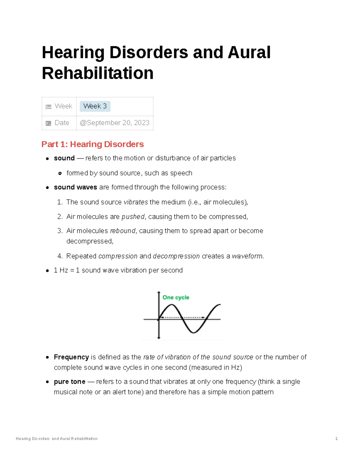 Lec 3 - Hearing Disorders and Aural Rehabilitation - Hearing Disorders ...