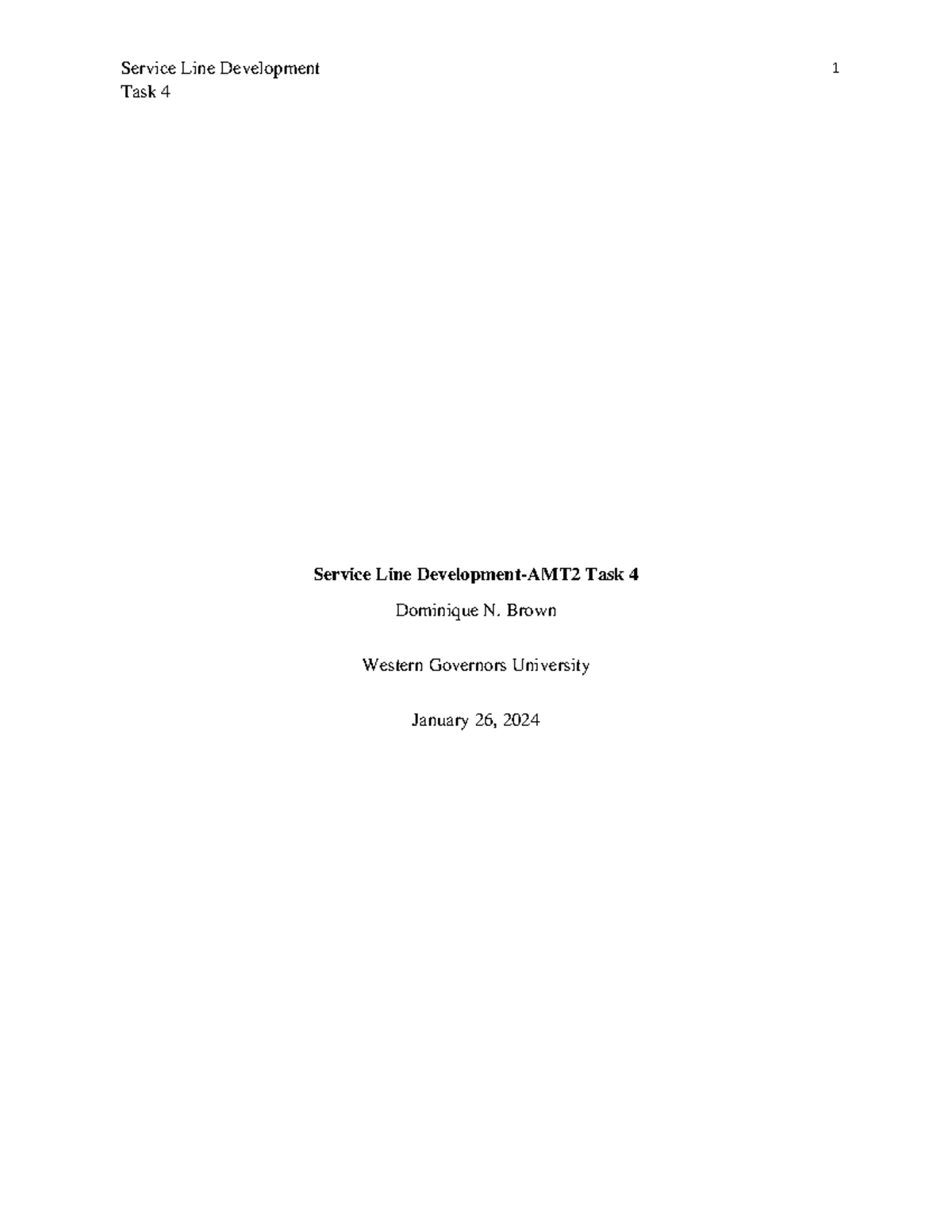 Service Line Development Task 3 Revised - Service Line Development Task ...