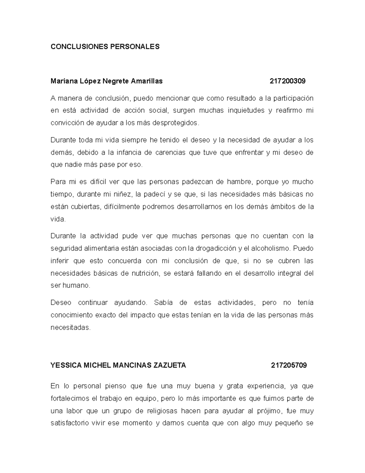 Conclusiones Personales - CONCLUSIONES PERSONALES Mariana López Negrete ...