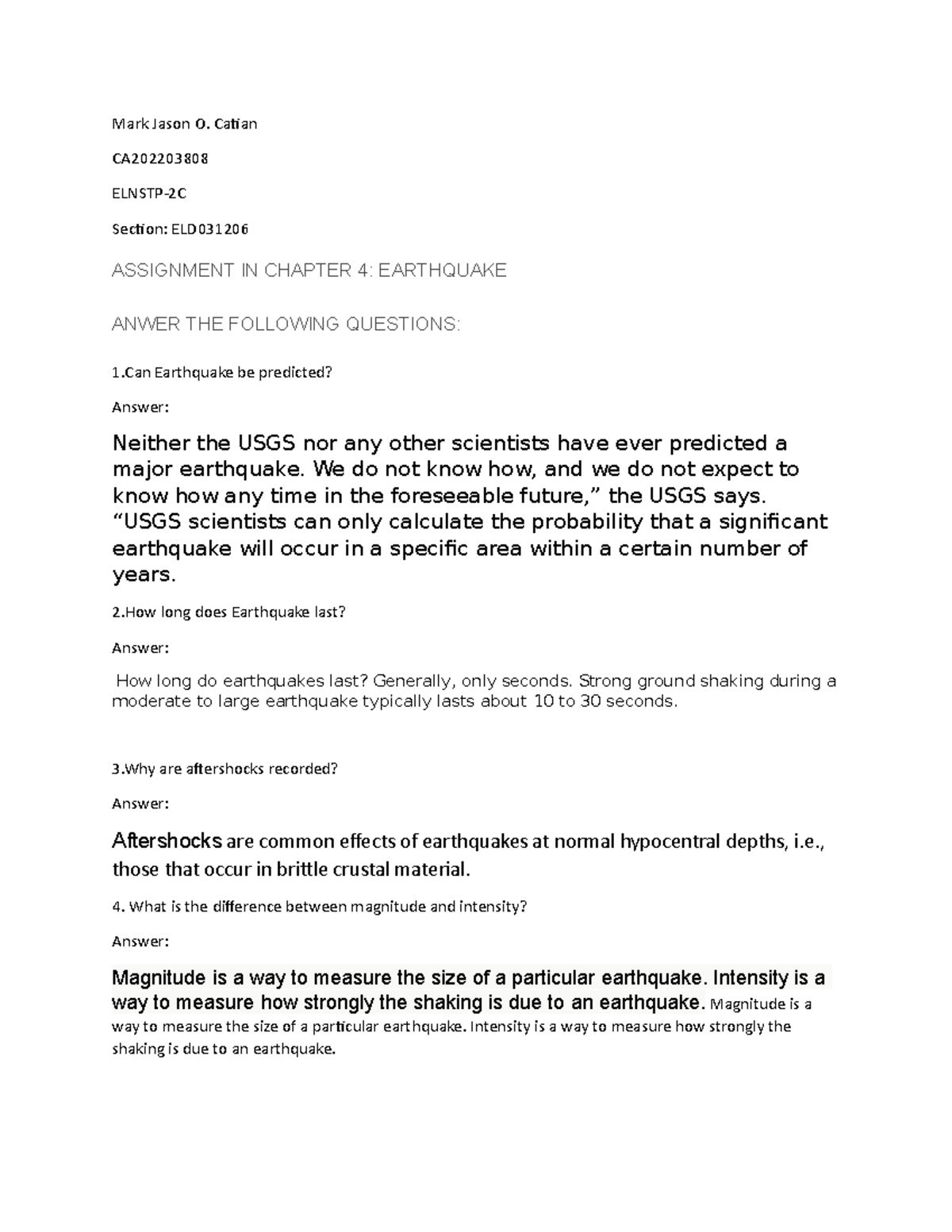 Elnstp-2C Activity 3 - Mark Jason O. Catian CA ELNSTP-2C Section: ELD ...