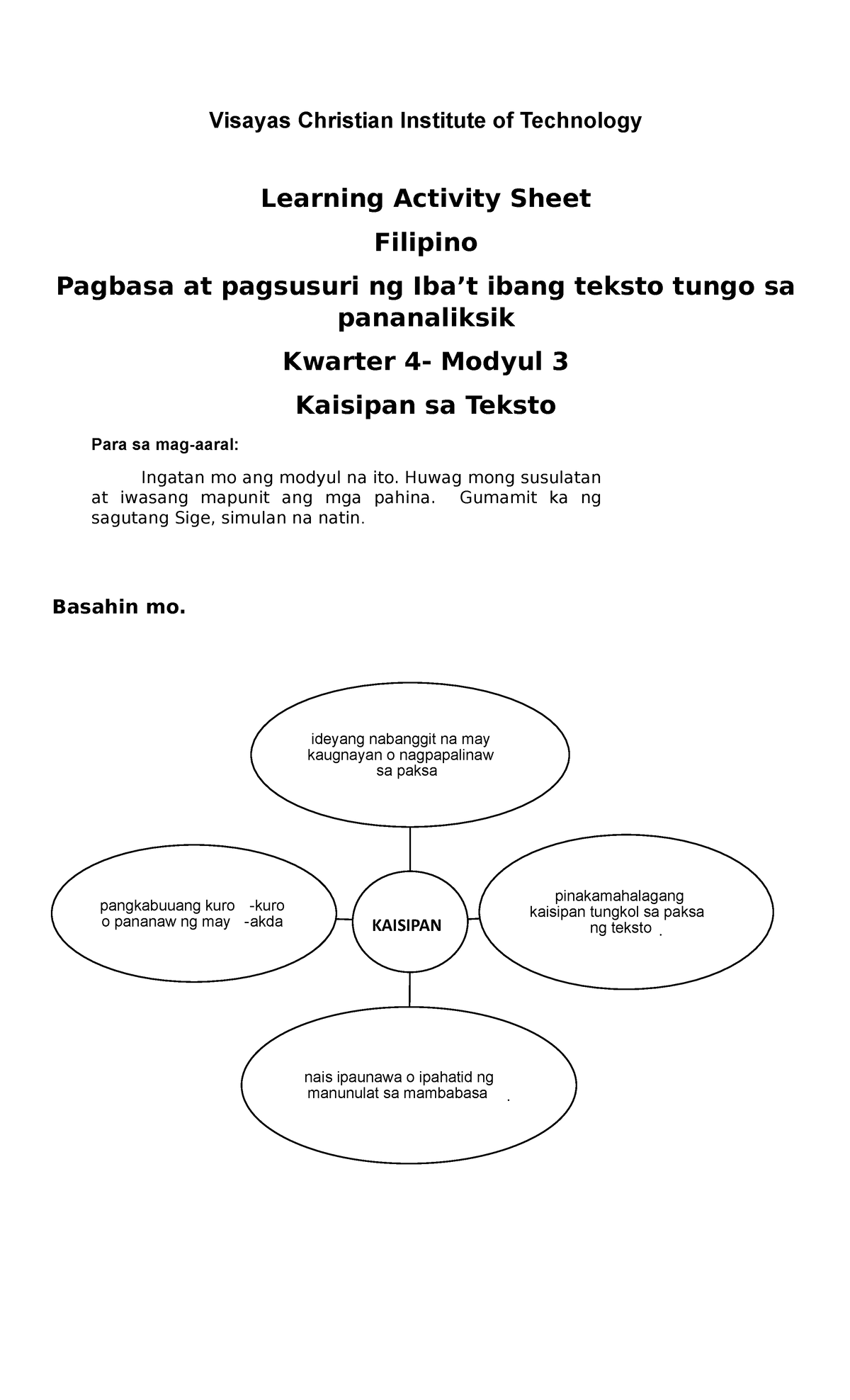 Pagbasa at Pagsusuri 8 - i want to use this as an lecture for my ...