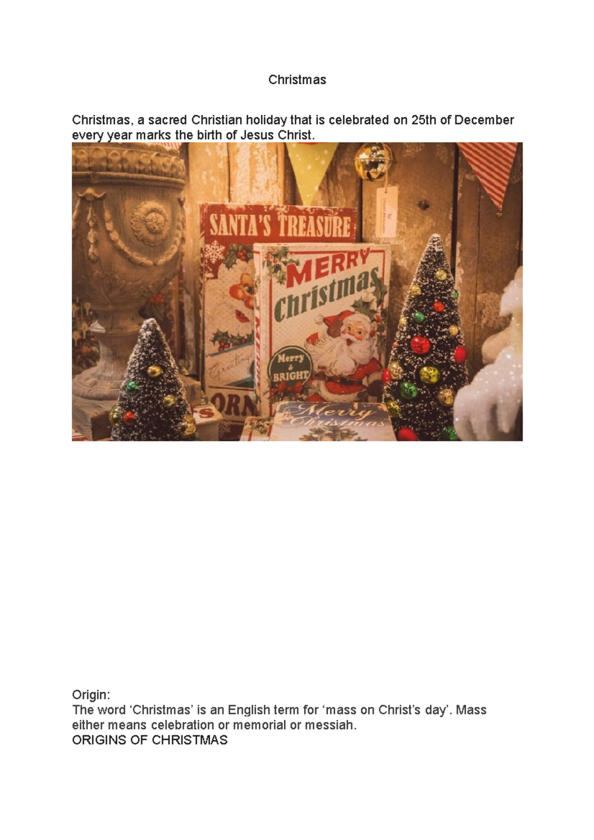 Christmas - important - Christmas Christmas, a sacred Christian holiday ...