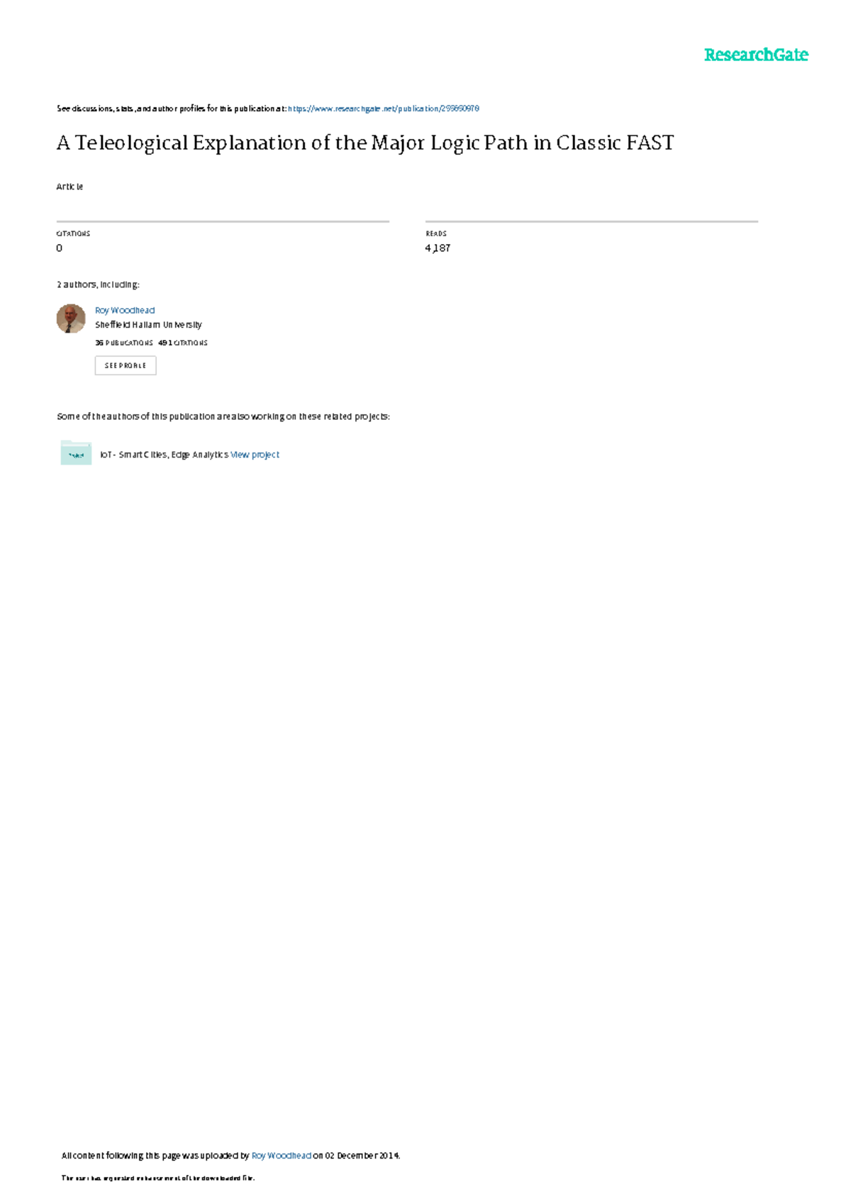 A Teleological Explanation of the Major Logic Path - The user has ...