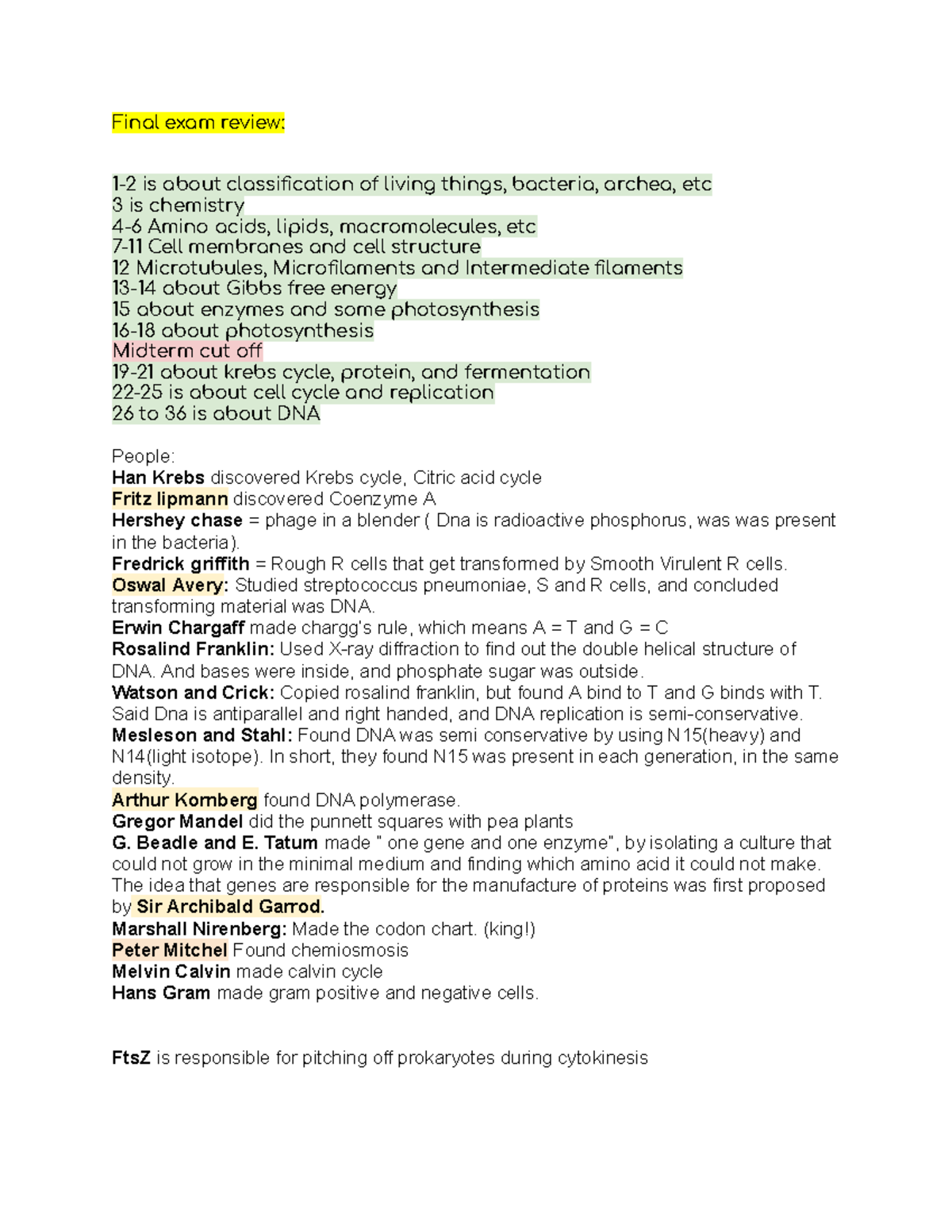 Biol 107 final exam review - Final exam review: 1-2 is about ...