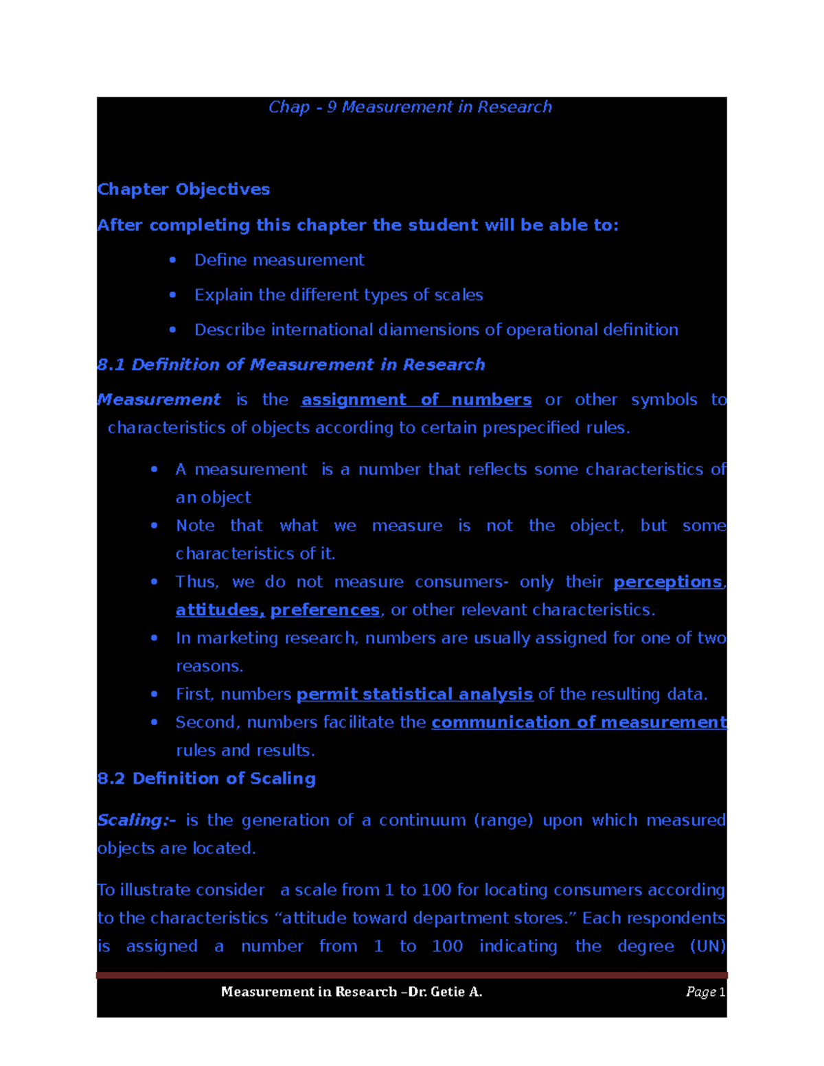 Chap-9 Measuremnt in Research - Chap - 9 Measurement in Research ...