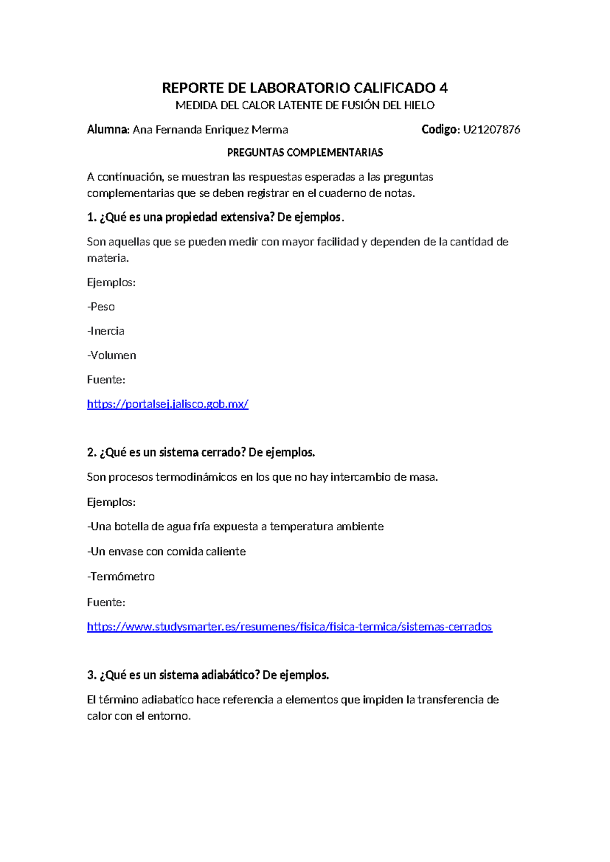 Reporte DE Laboratorio Calificado 4 - REPORTE DE LABORATORIO CALIFICADO ...