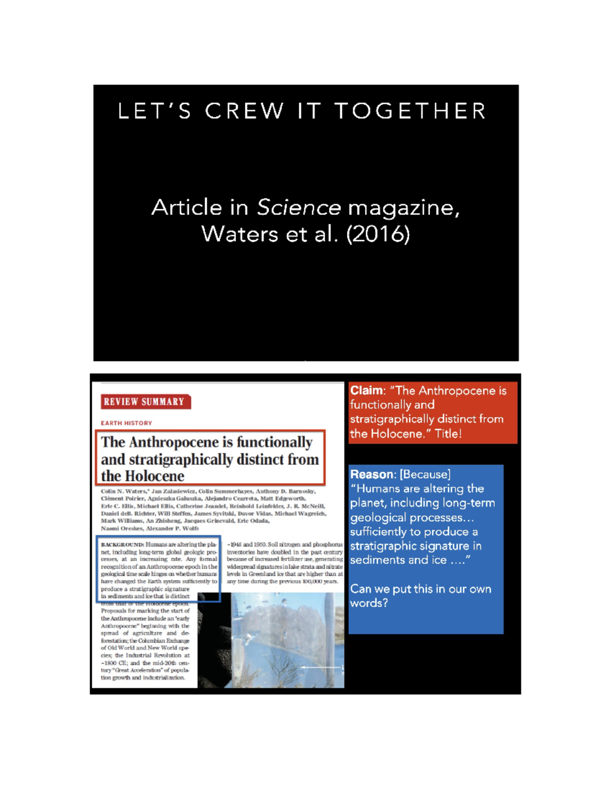 Crew and sample - How to write CREW - Geog 1050 - Studocu