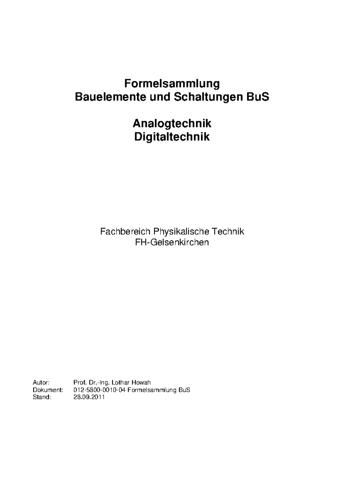 14 Formelsammlung - Formelsammlung Bauelemente und Schaltungen BuS ...