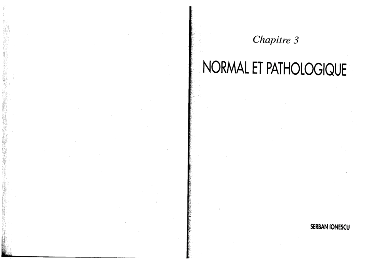 Fiche de lecture TD4 Normal Patho Ionescu - Histoire de la psychologie ...