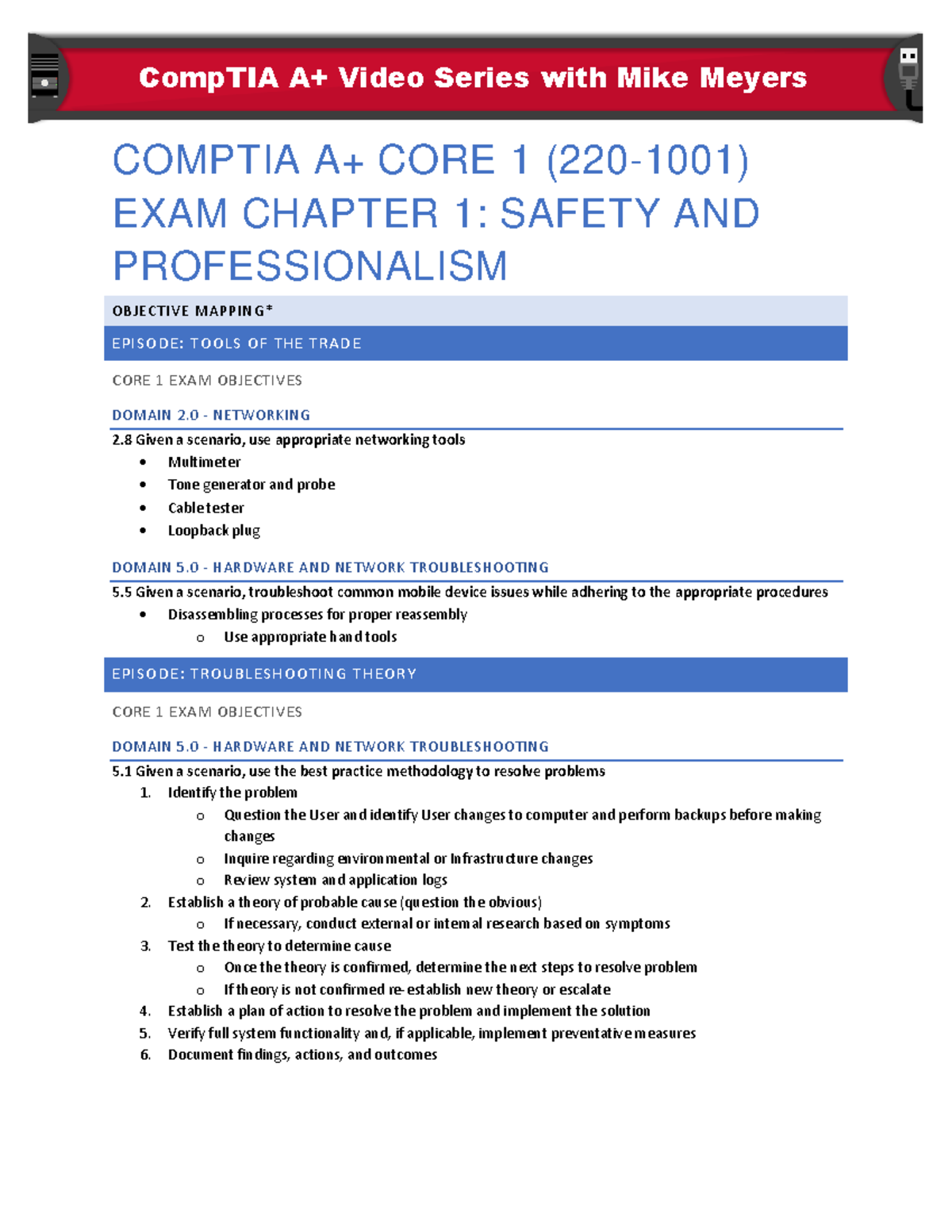 01 Objective+Mapping The+Basics A++Chapter+1 - COMPTIA A+ CORE 1 (220 ...
