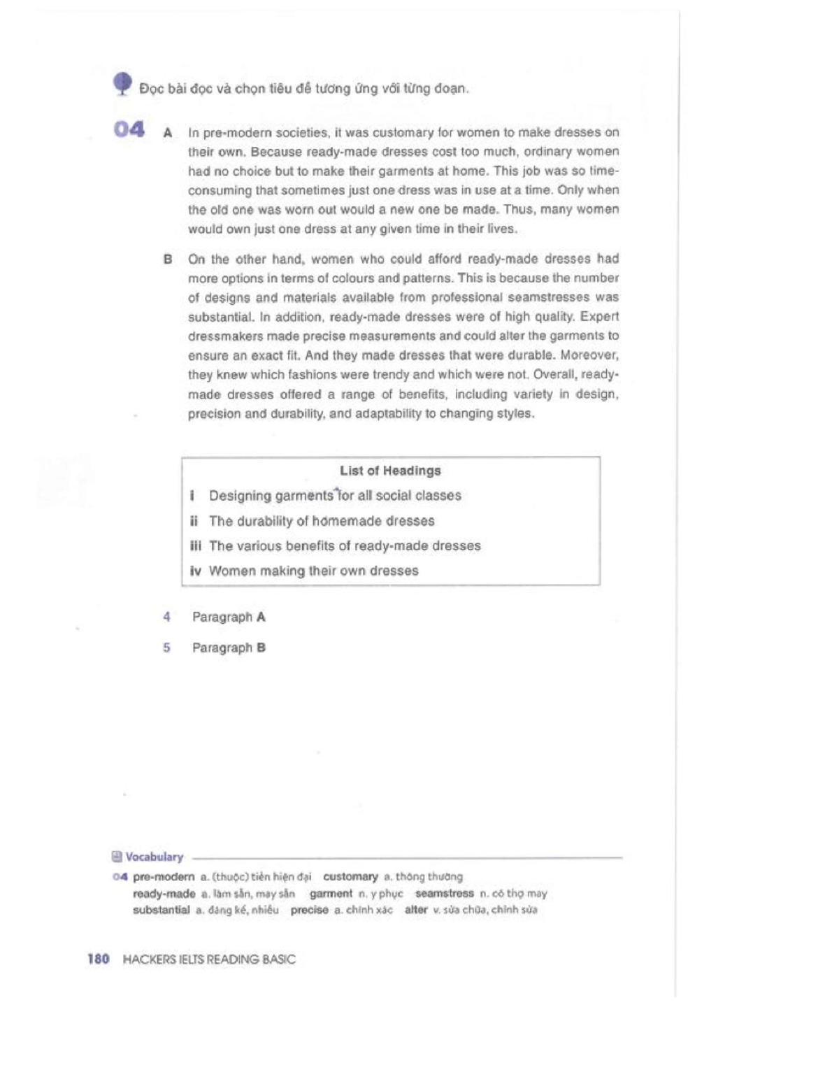 3. Ielts Hacker Reading Basics Matching headings Practice 3+4 Ielts ...