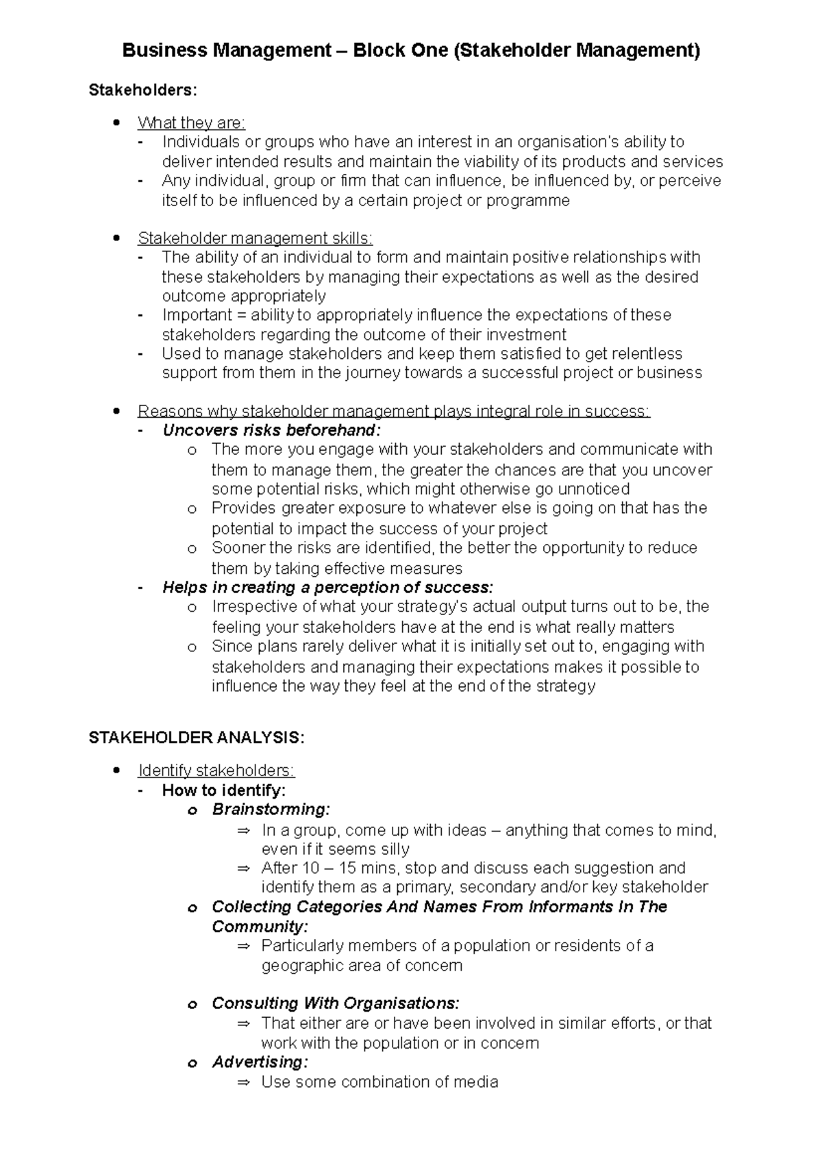 BLOCK 7 notes for OBS 320 - Business Management – Block One ...
