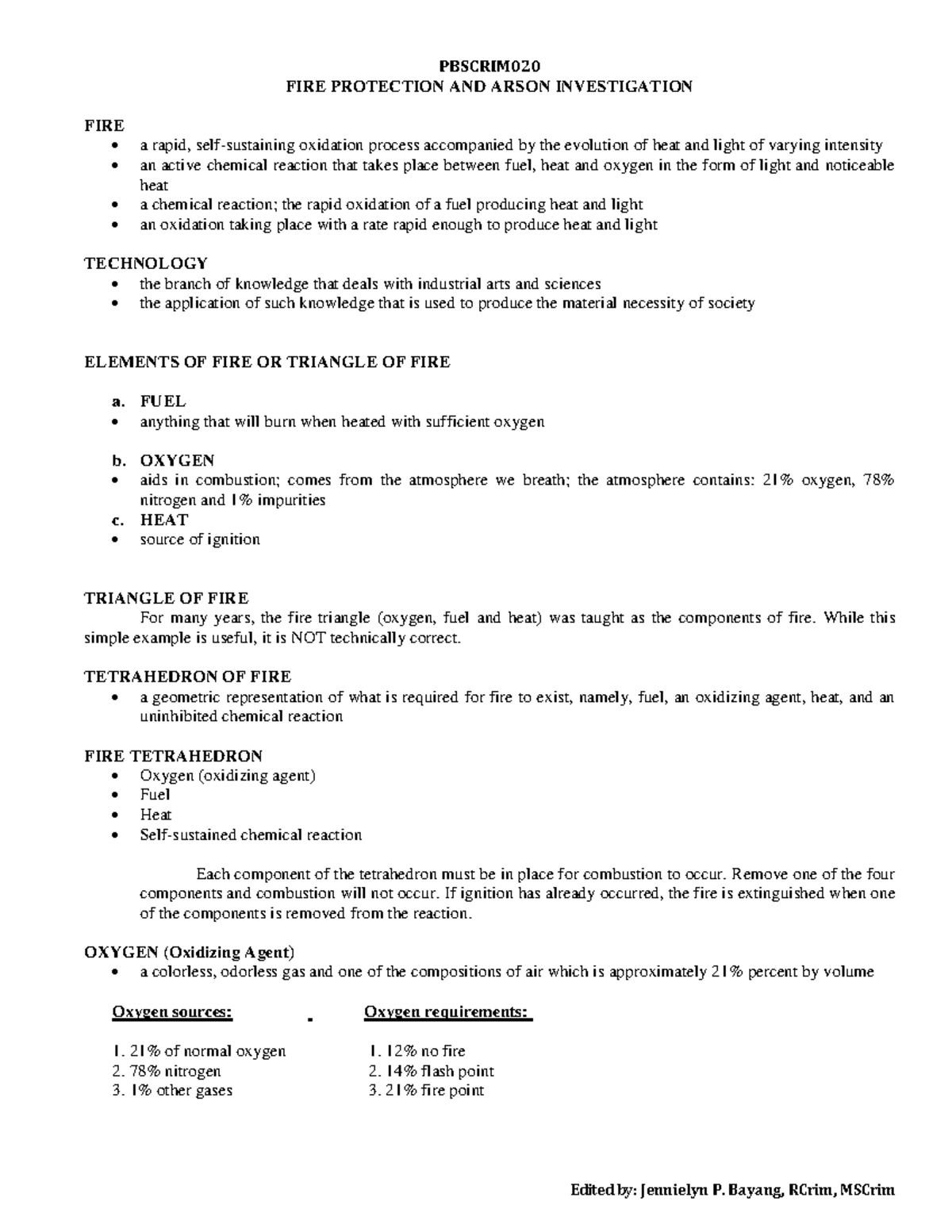 Fire-Module-full - lecture nites - PBSCRIM FIRE PROTECTION AND ARSON ...