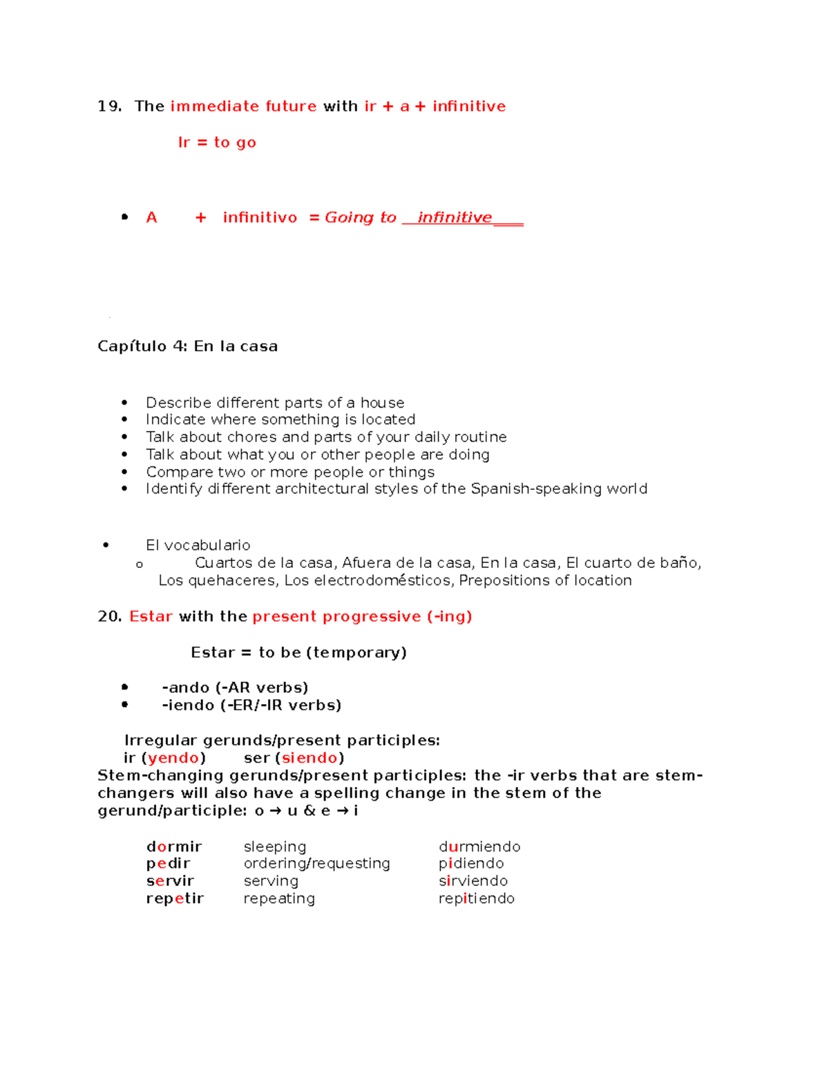 Spn 101 12 - spanish final practice - The immediate future with ir + a ...