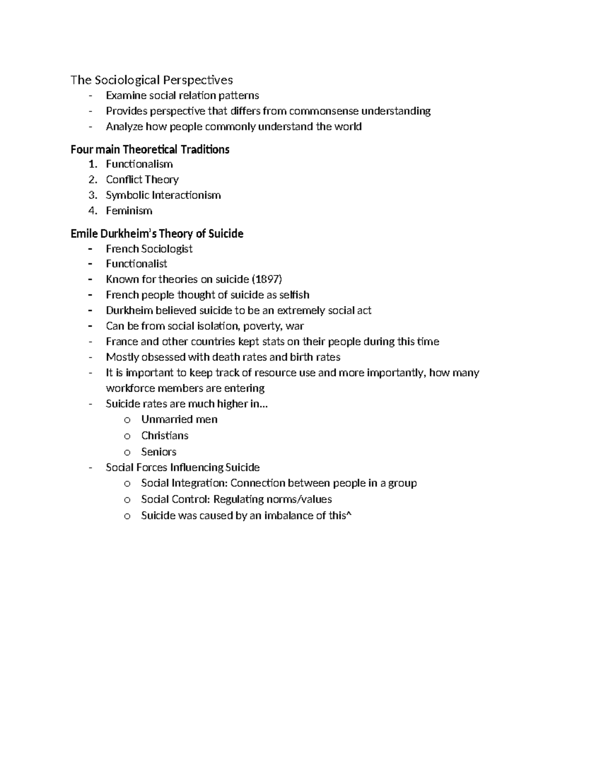 SY101 - sociology notes - The Sociological Perspectives Examine social ...