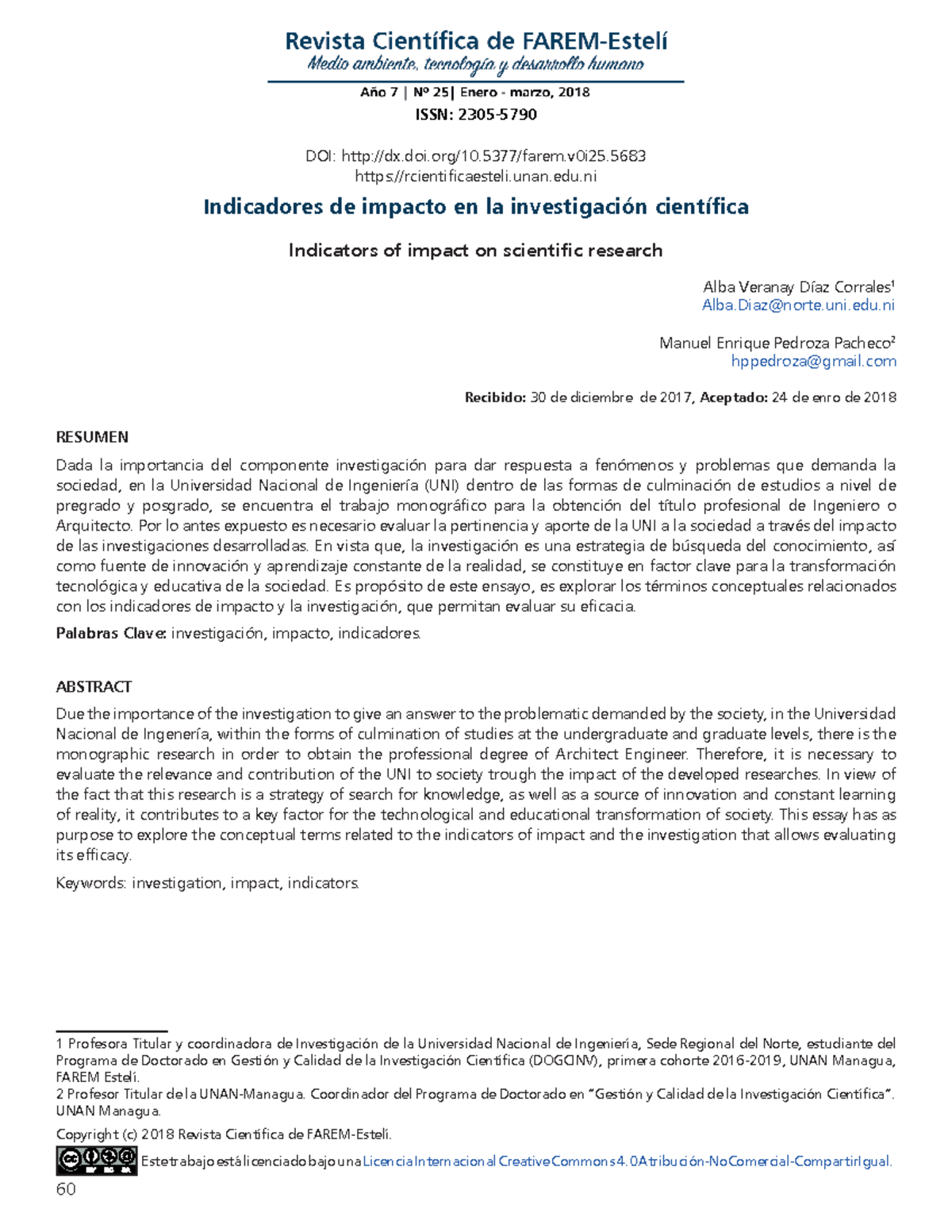 Farem Esteli - importante para estudiante de la uni - ISSN: 2305- DOI ...