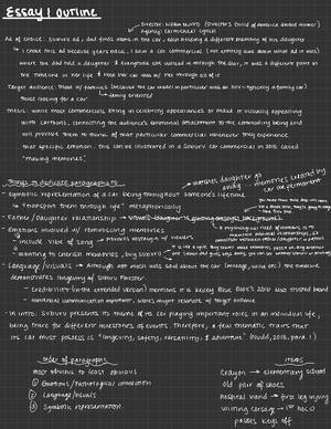 Essay 2- Outline - Essay 2 Essay 2 Outline ####### Prompt : write a ...