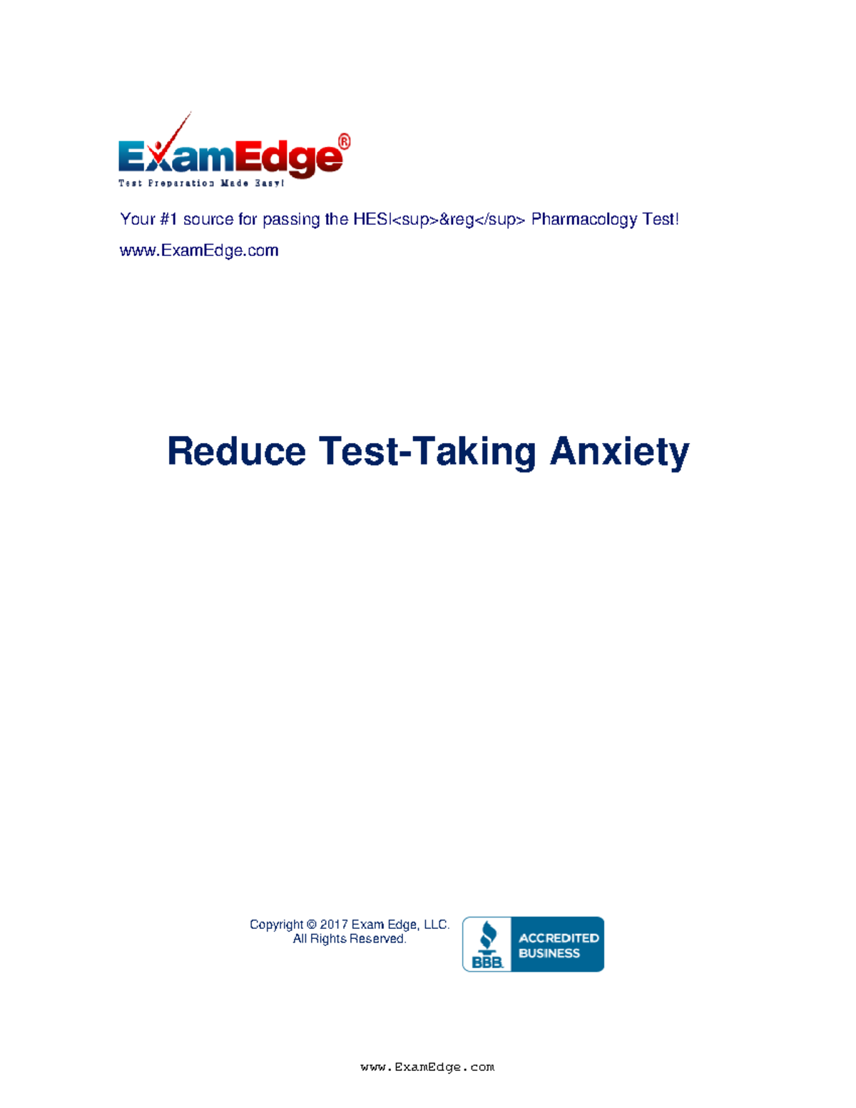 882-EE Reduce Test Anxiety - Reduce Test-Taking Anxiety Copyright ...