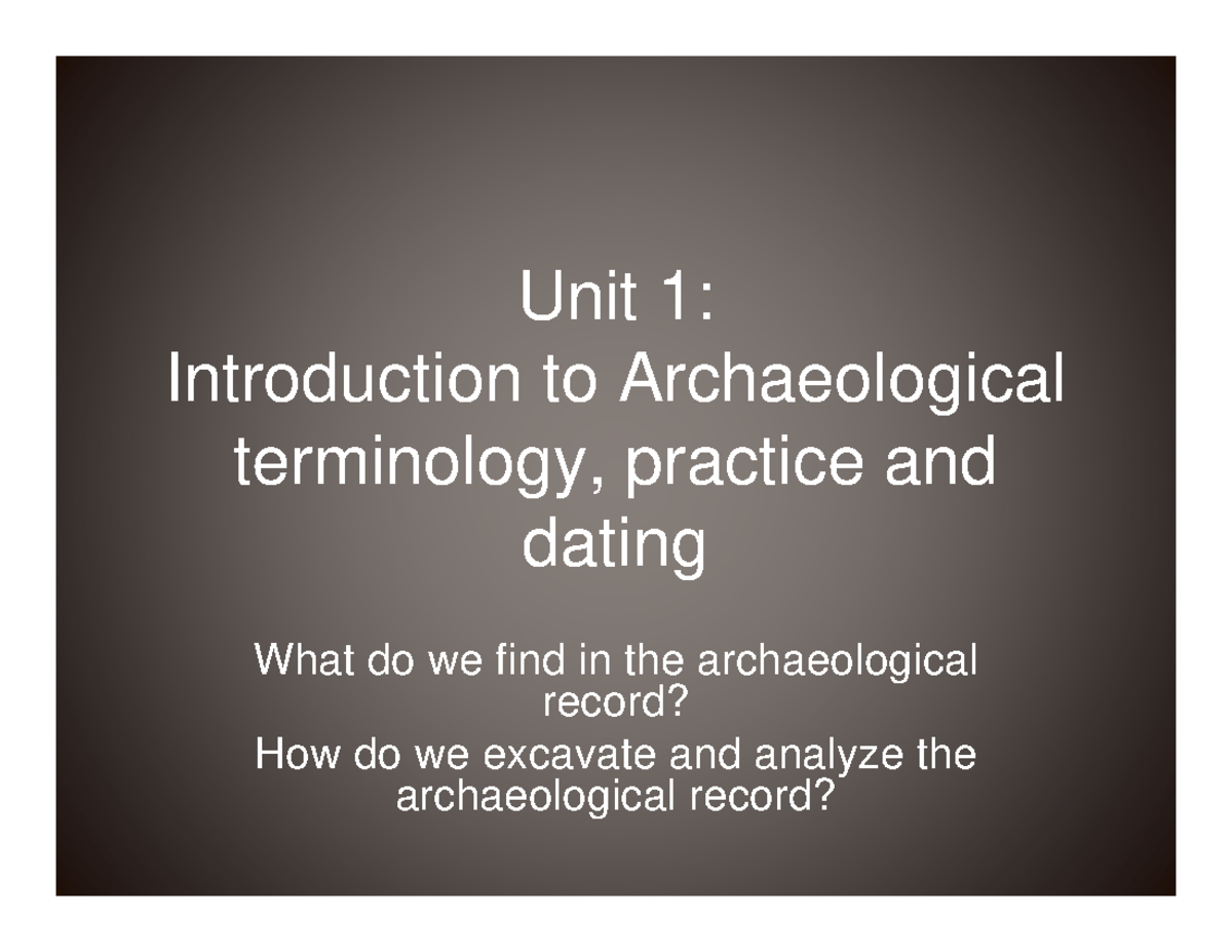 Unit 1.1 The Mediterranean and Archaeology - Unit 1: Introduction to ...