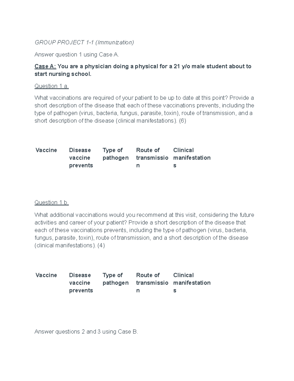 Group Project 1-1 (Immunization) - GROUP PROJECT 1-1 (Immunization ...