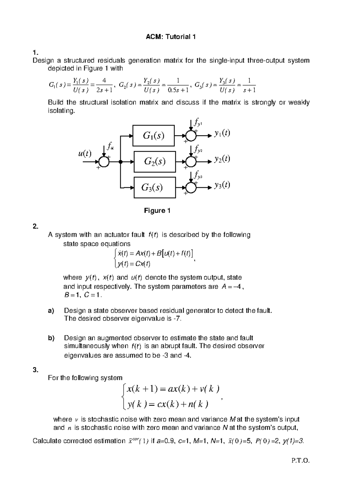 Fdd Tutorial Question Advanced Control Methods Pt Acm Tutorial 1