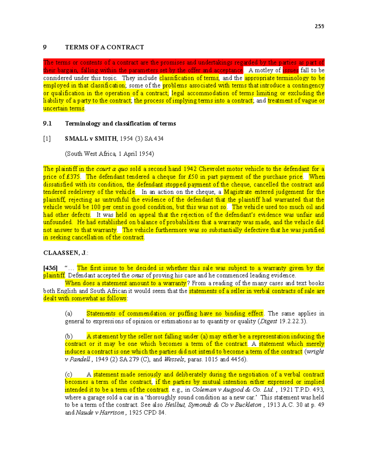 9. Terms of a Contract - 9 TERMS OF A CONTRACT The terms or contents of ...