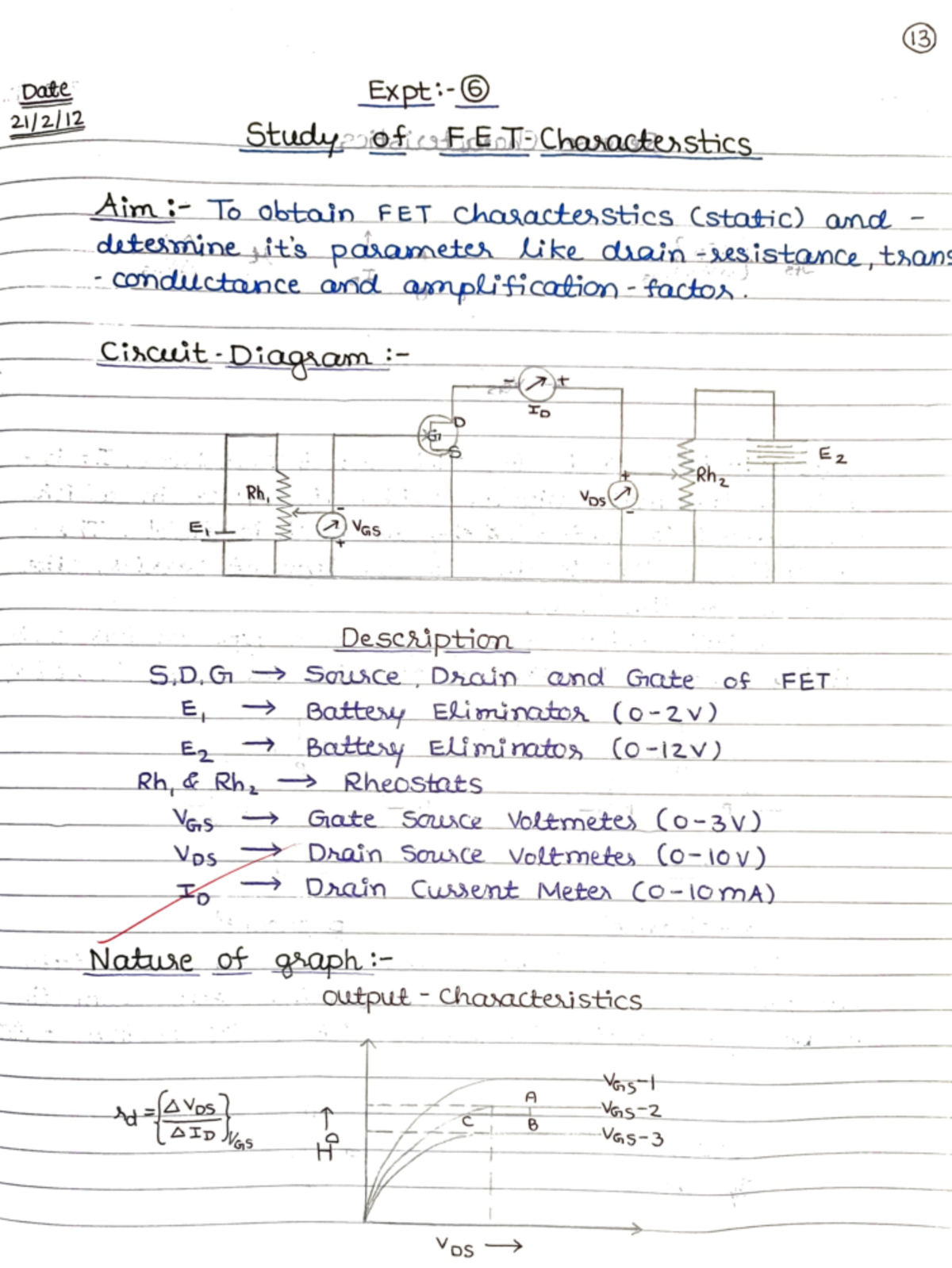 FET Characteristics - B.Sc. Final Year Practical - Batchelor of Science - Studocu