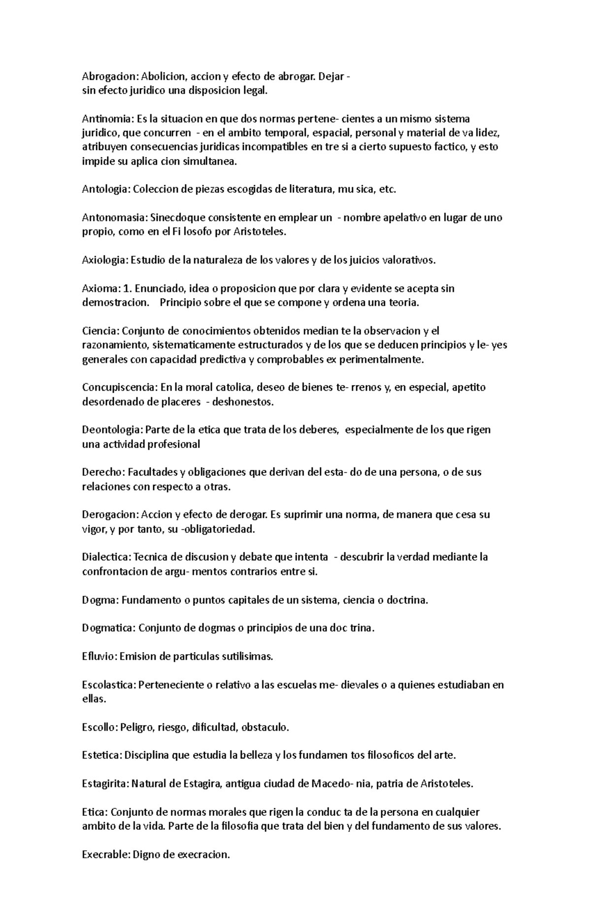 Glosario filosofia del derecho - Abrogacion: Abolicion, accion y efecto ...
