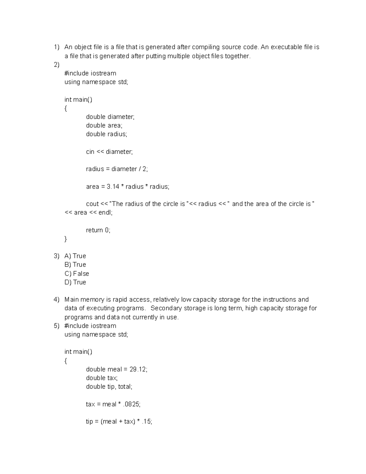 Programming Assignment 1 - An object file is a file that is generated ...