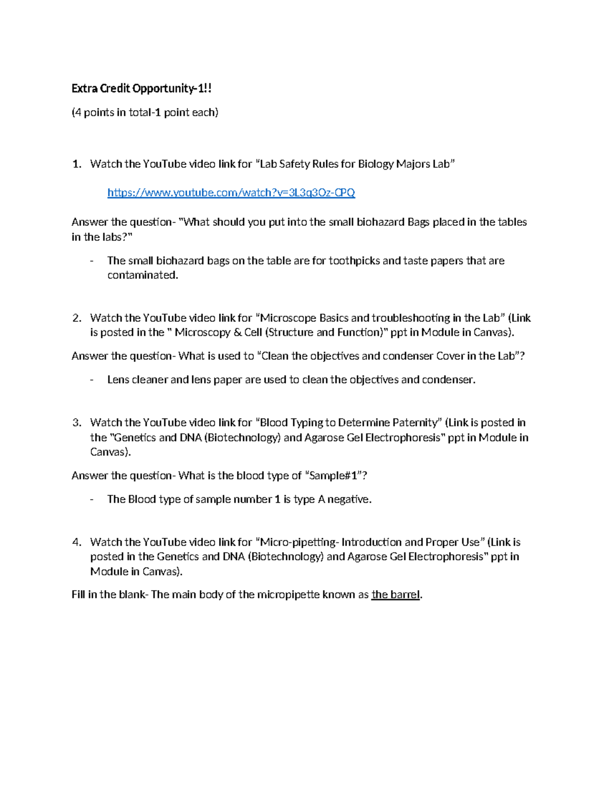 Extra Credit Assignment#1 - Extra Credit Opportunity-1!! (4 points in ...