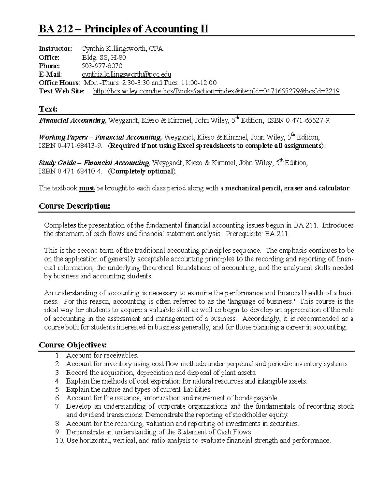 BA212Principlesof Accounting - BA 212 – Principles of Accounting II ...